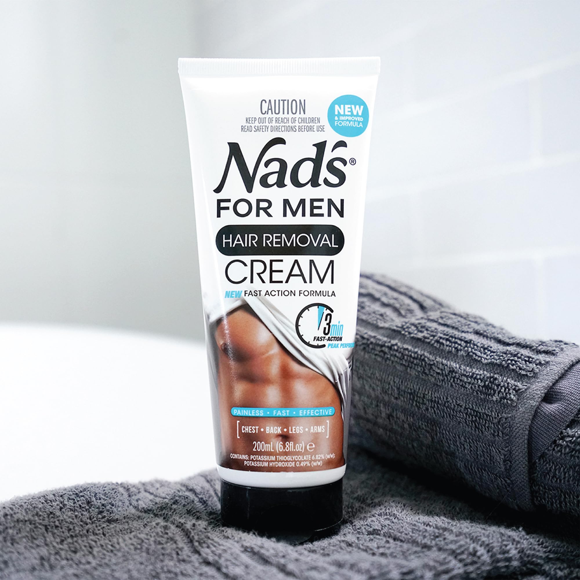 Nad's Soothing Men's Depilatory Cream for Unwanted Coarse Body Hair Removal, 6.8 Oz