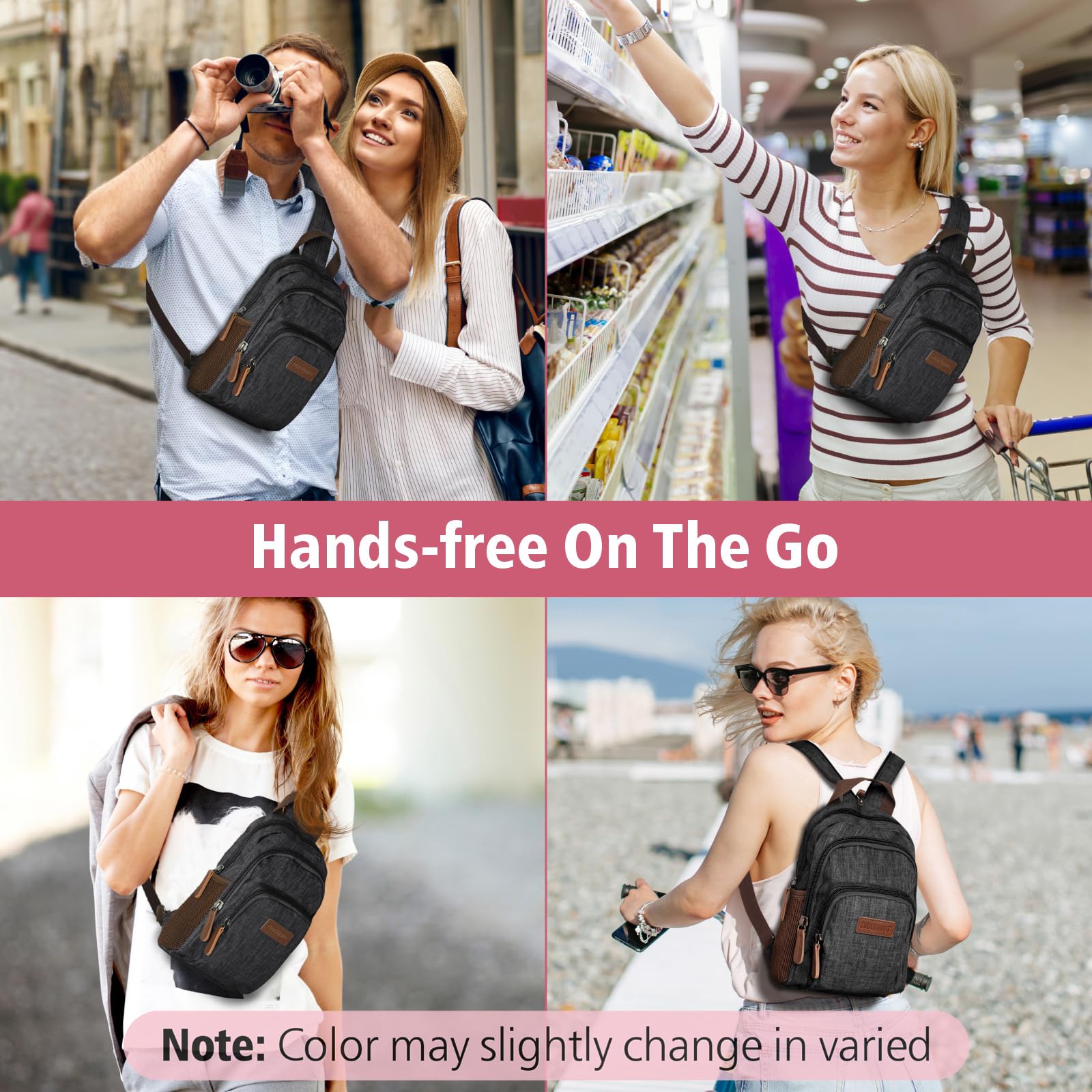 PACKISM Small Backpack Purse for Women - Convertible Sling Bag Multiple Compartment Pockets Adjustable Straps Mini Backpack