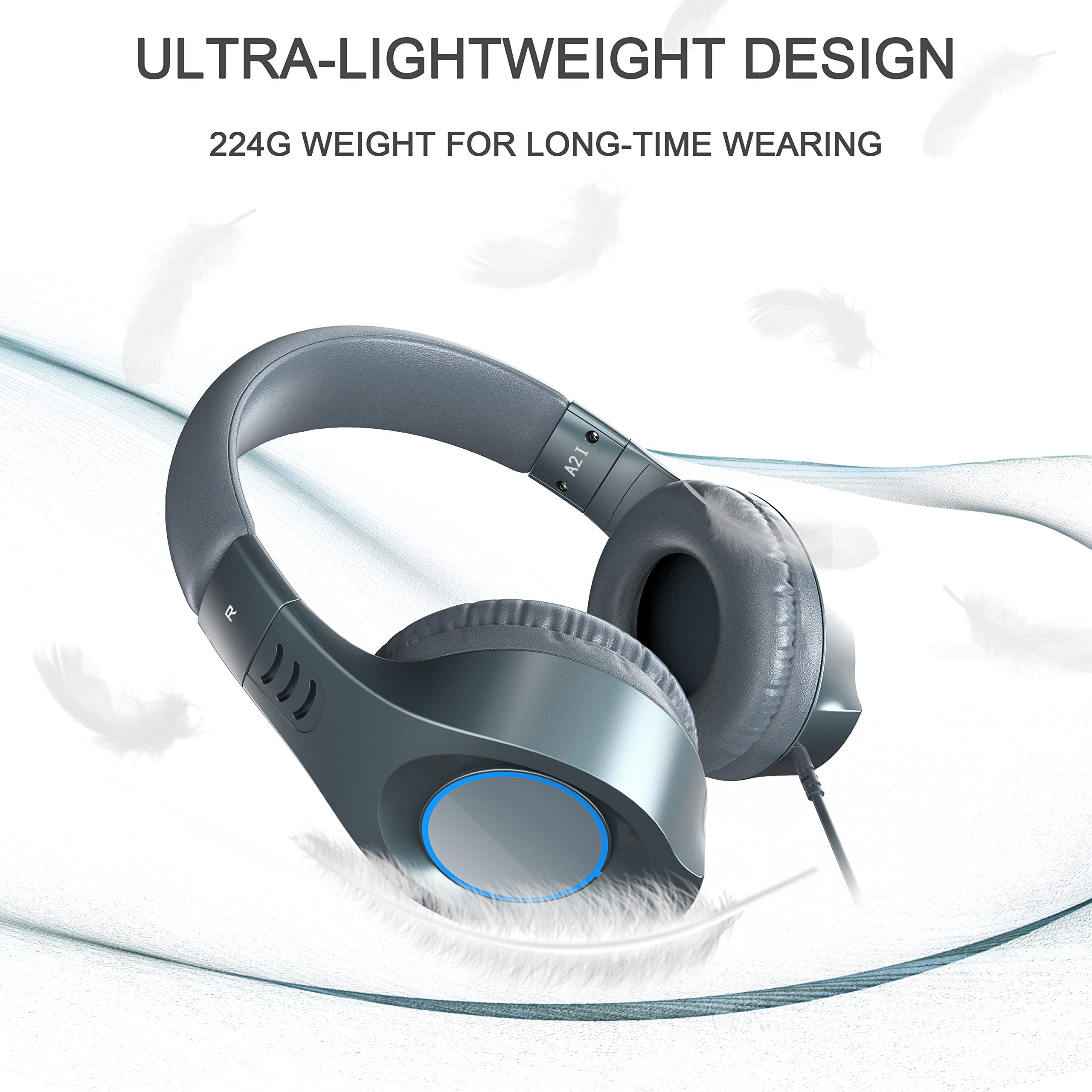 SENICC Gaming Headset 3.5mm 2 Pack for Xbox One, PS4, Nintendo Switch, PC, Mac, Laptop, Over Ear Headphones with Noise Canceling Microphone Lightweight for Adults Teens Kids