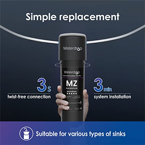 Waterdrop 10UB Under Sink Water Filter System with Remineralization Replacement Filter, NSF/ANSI 42 Certified, 8000 Gallons, USA Tech