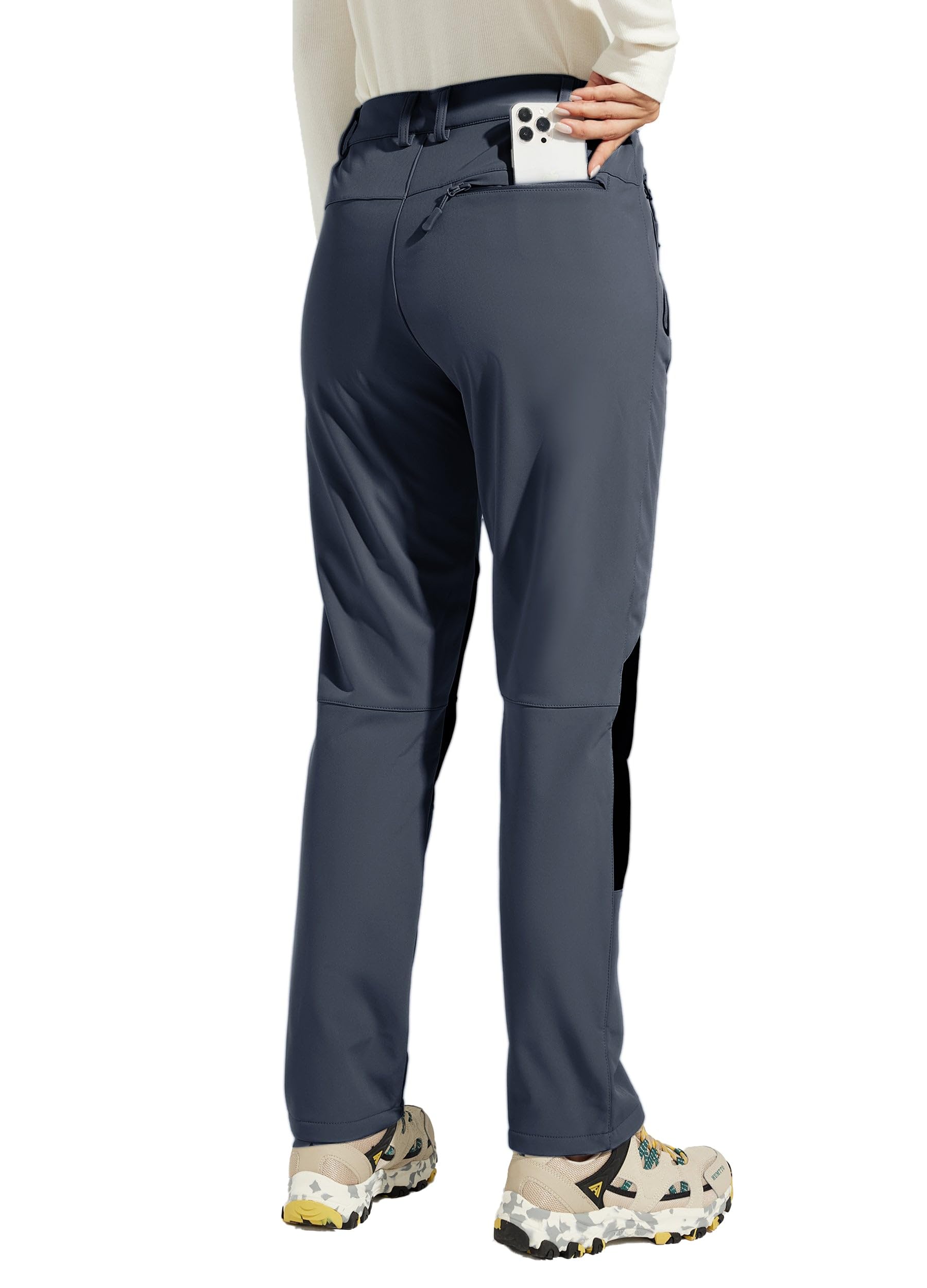 Willit Women's Snow Pants Waterproof Warm Winter Hiking Pants Outdoor Pants Insulated Cold Weather Grey XL