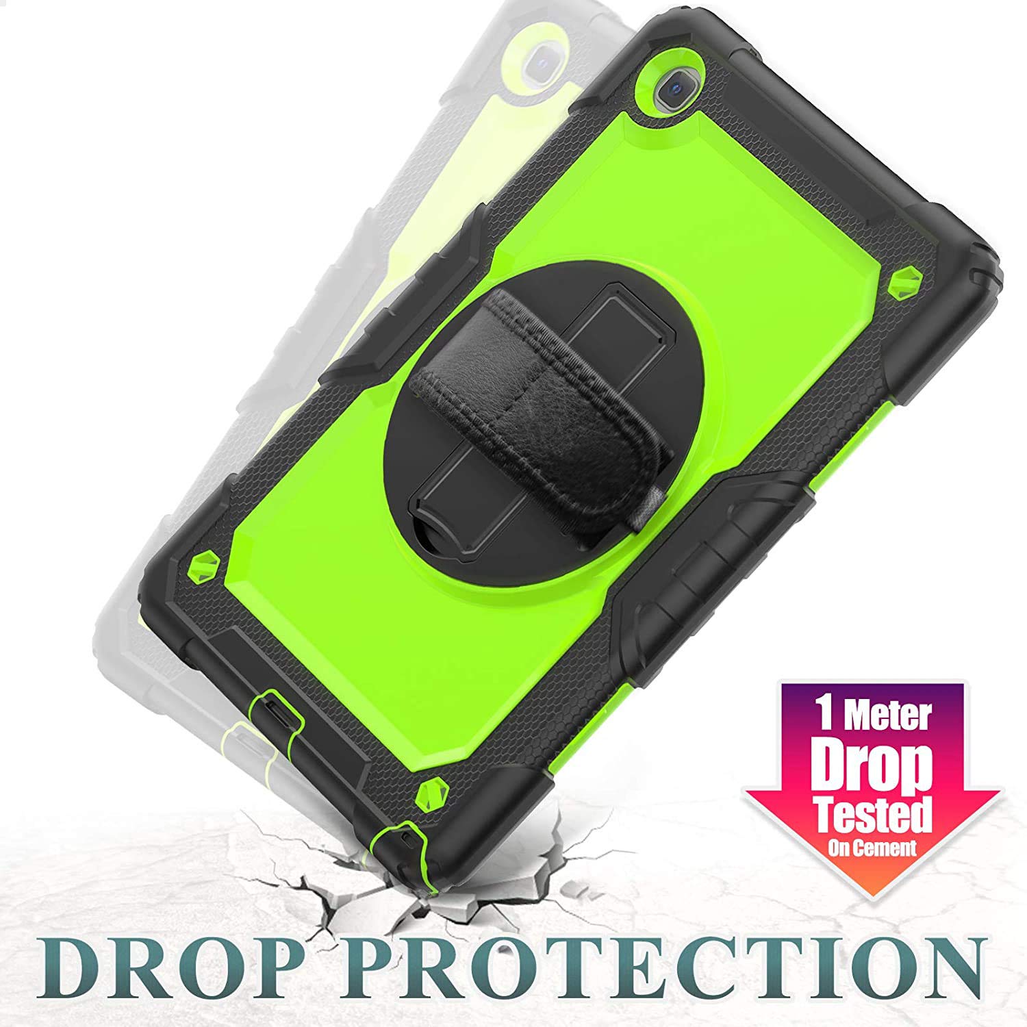 Samsung Galaxy Tab A9 Plus Kids Case 2023 with Screen Protector,BLOSOMEET Full Body Shockproof Cover for Tablet A9+ w/S Pen Holder Stand Hand Strap Shoulder Strap,Green
