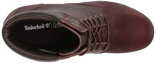 Timberland Women's Tillston 6 Inch Double Collar Hiking Boot, Burgundy Full Grain, 9.5
