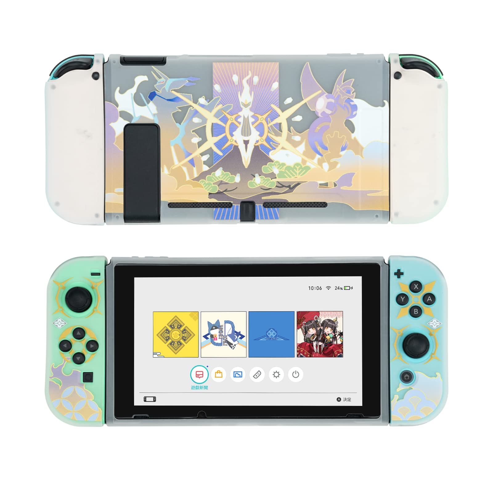 YOCORE Cute Anime Protective Case Compatible with Switch, Soft TPU DIY Replacement Shell with Shock-Absorption and Anti-Scratch