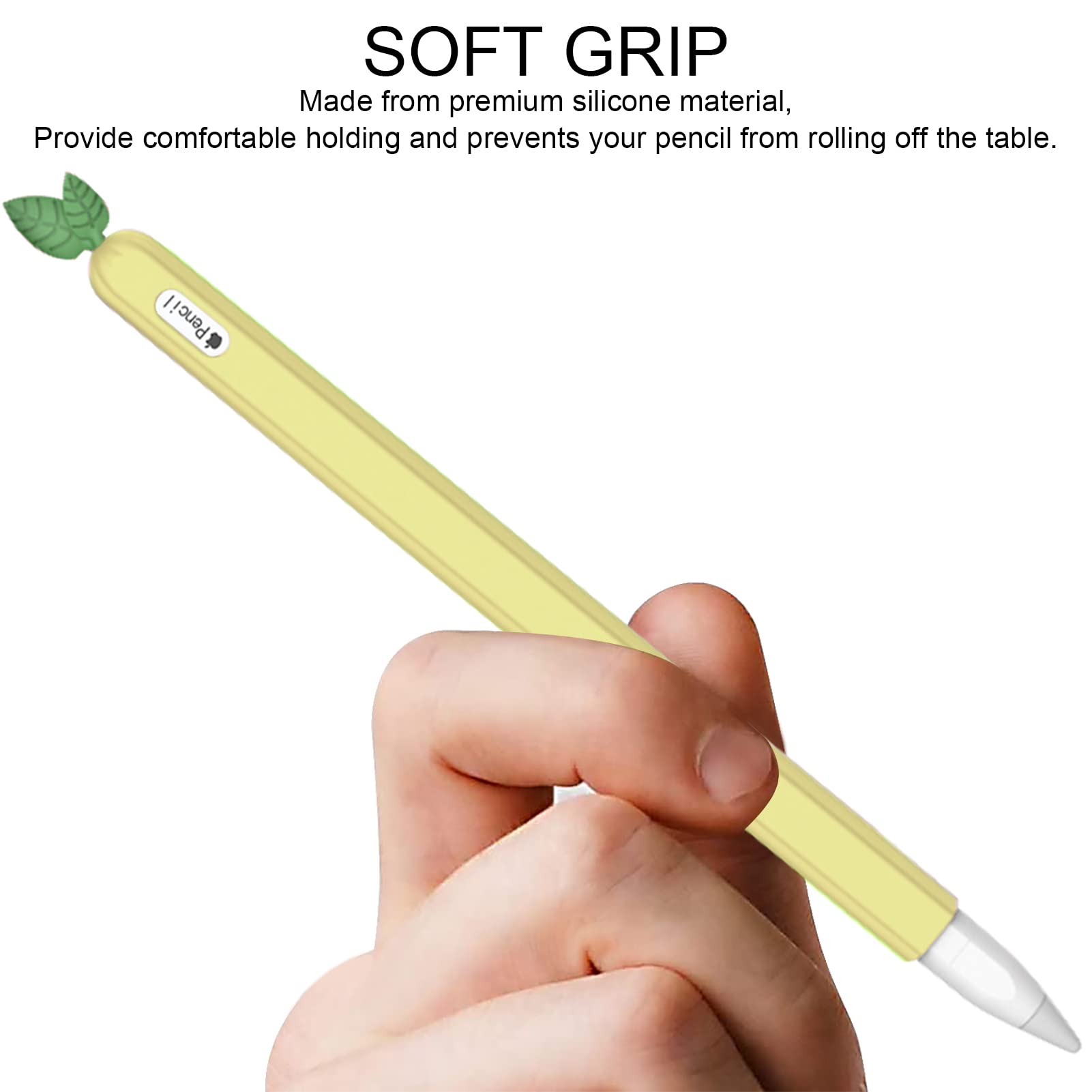 WITOP Apple Pencil 2nd Generation Case,iPencil Case Sleeve Cute Fruit Design Silicone Soft Protective Cover Accessories Compatible with Apple Pencil 2nd Generation (Green)