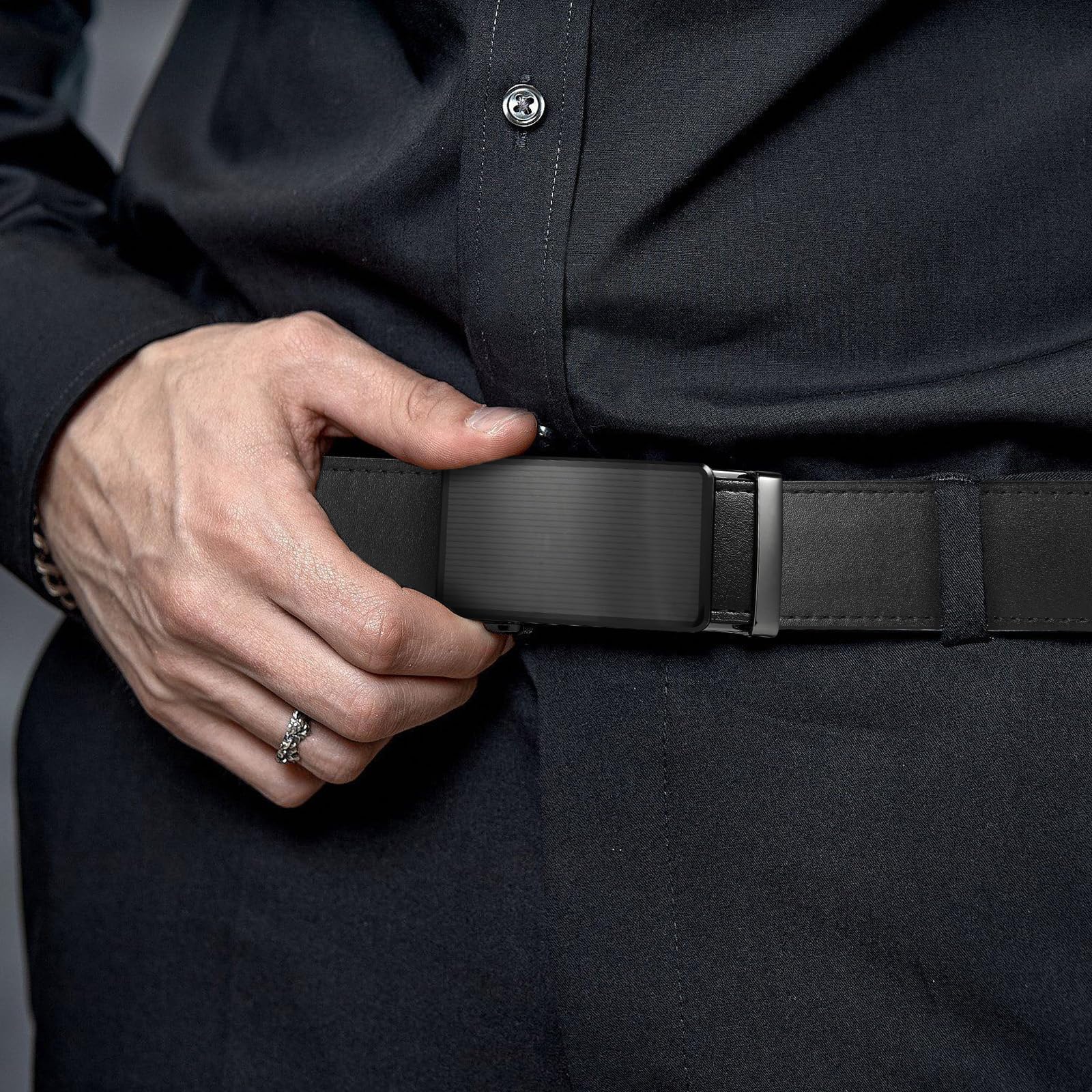 West Leathers Men's Ratchet Belt 100% Italian Cow Leather Belts - Adjustable, Gift-Ready Dress Belts