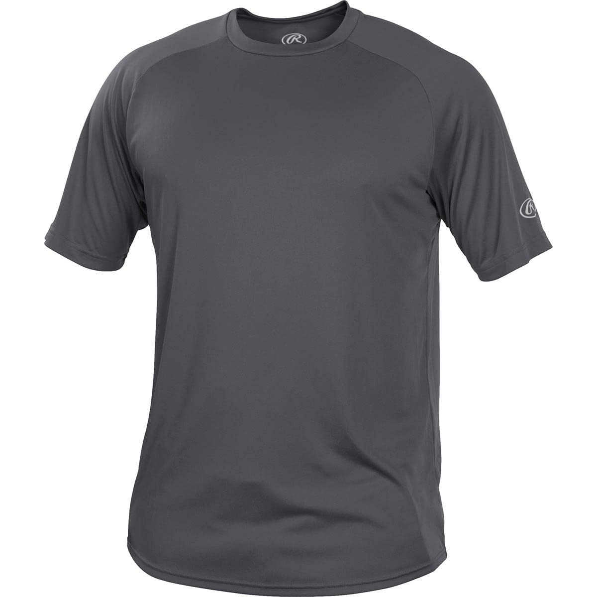Rawlings Mens Crew Neck Short Sleeve T-Shirt Dark., Graphite, Adult 3X-Large