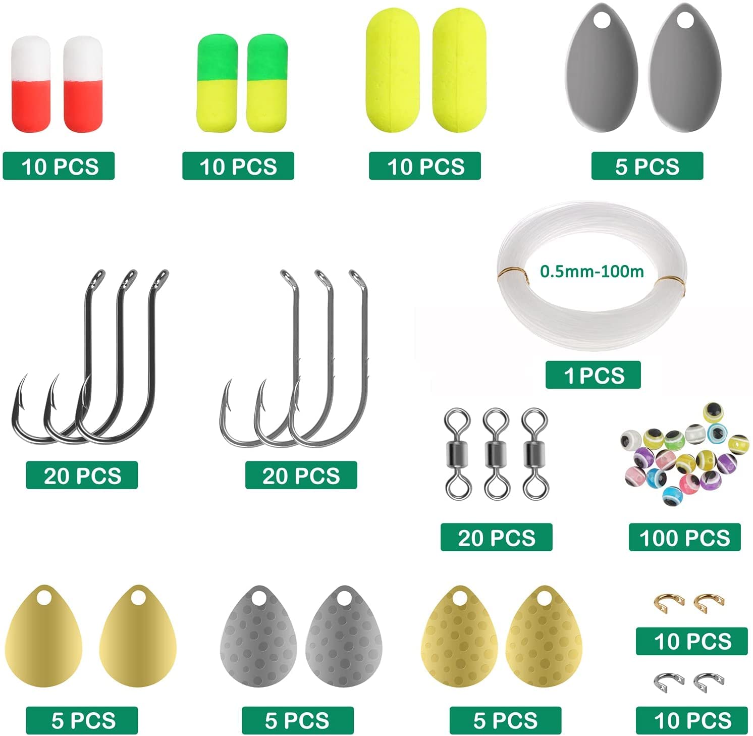 Walleye Rigs Fishing Lure Making Kit Walleye Spinner Rigs Kokanee Rigs Trolling Rigs, Lure Making Supplies Parts Crawler Harness Live Bait Rigs Colorado Blades Pompano Floats Clevis Beads