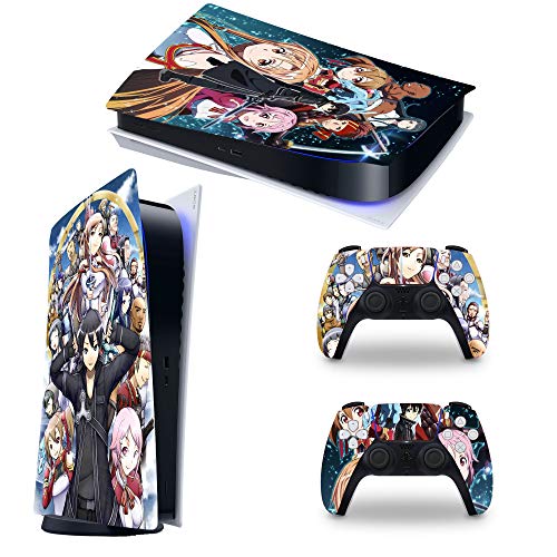 SAO - PS5 Digital Edition Skin Console and 2 Controller, Vinyl Decal Sticker Full Cover Protective