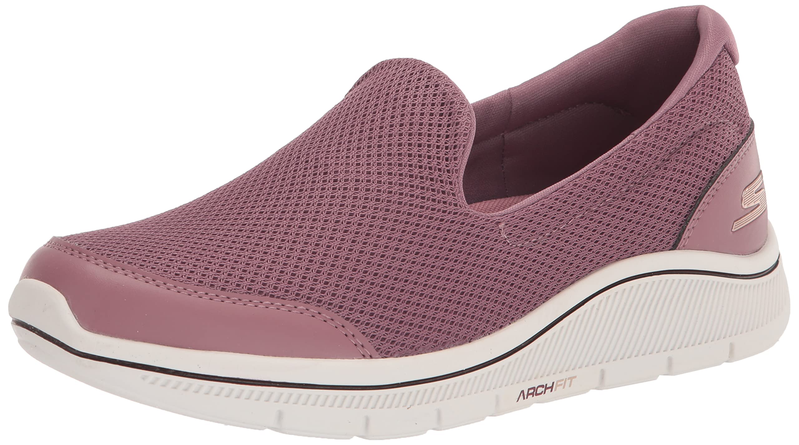 Skechers Women's Arch Walk Relaxed Fit Slip On Golf Shoe Sneaker, Mauve, 5.5