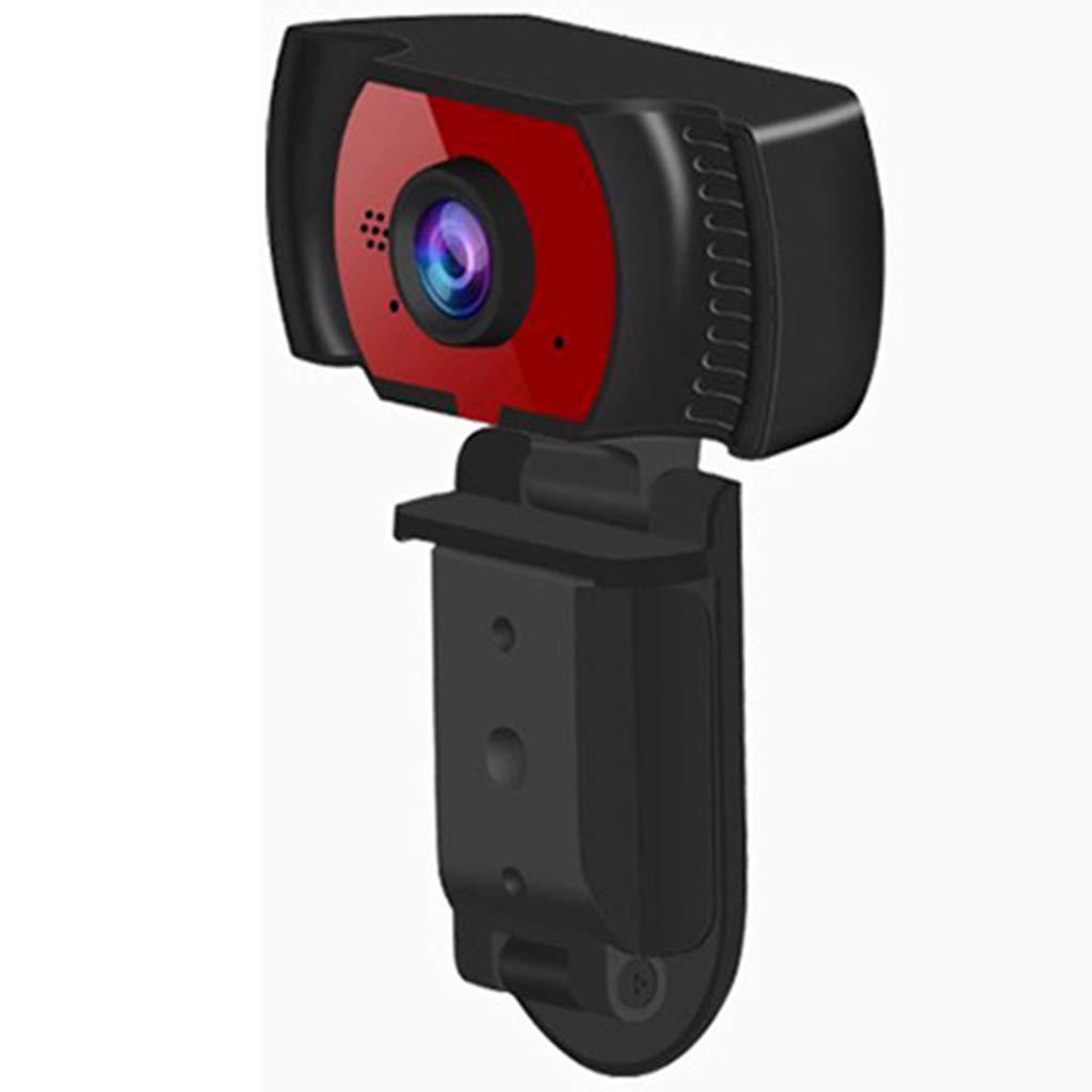 PC Cameras Webcam with Microphone, Computer Web Camera 1080p for Live Streaming, Gaming, Calling and Conferencing Flexible Rotatable,Red