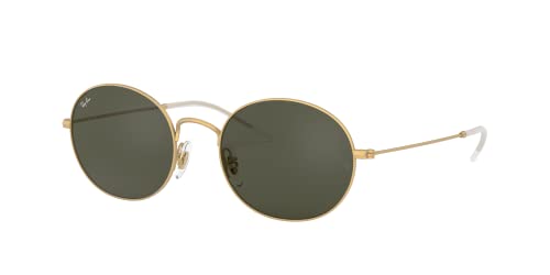 Ray-Ban Rb3594 Beat Oval Sunglasses, Rubber Gold/Dark Green, 53 mm