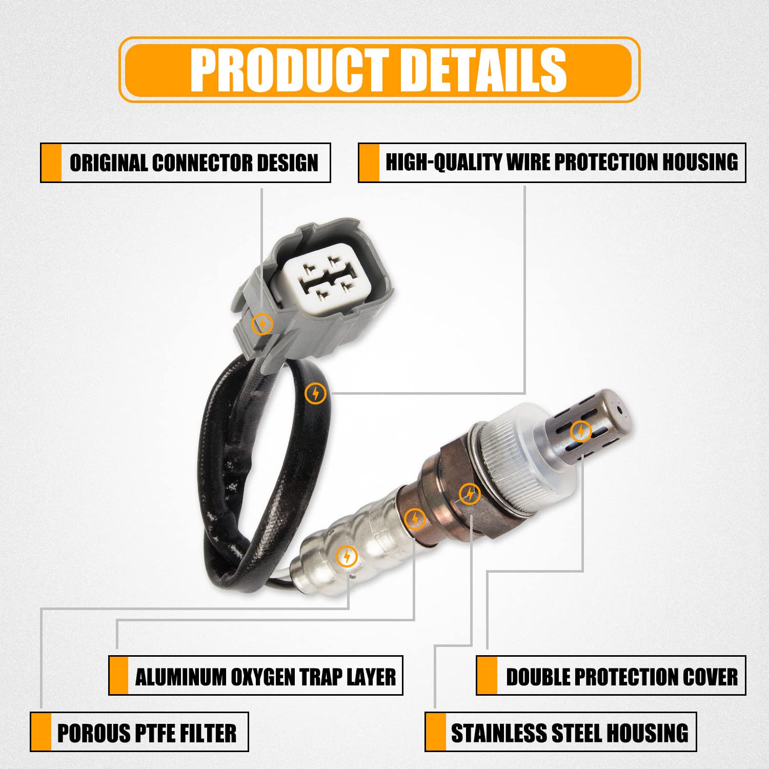 RANSOTO 2 pcs Upstream & Downstream O2 Oxygen Sensor Air Fuel Ratio Compatible with 2002 2003 2004 Honda CR-V CRV EX LX 2.4L Replaces 234-9005 234-4125 15575 13706