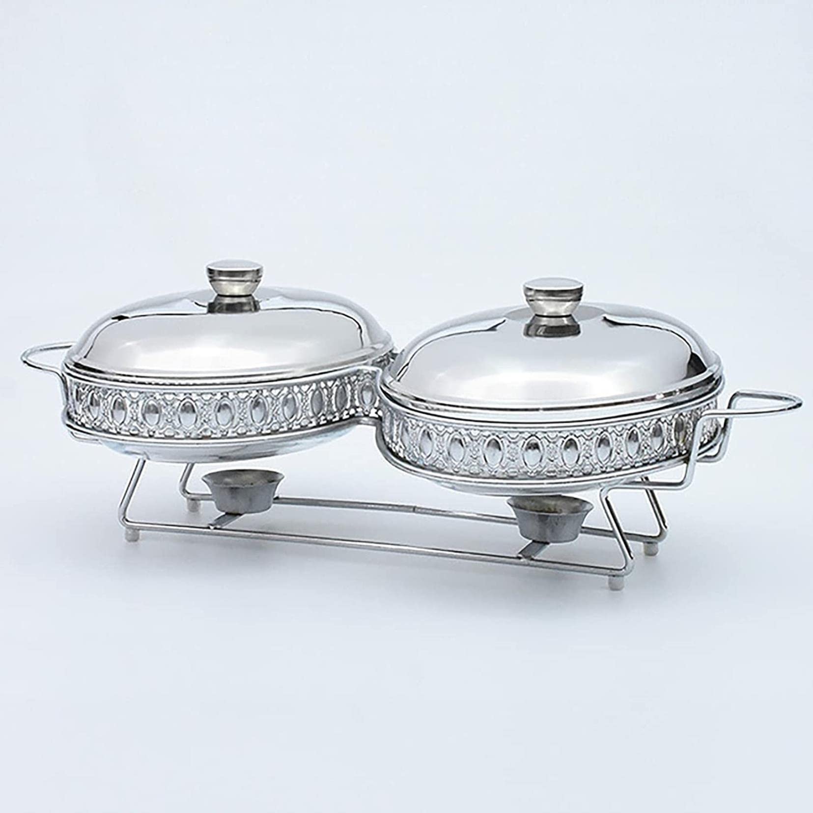 UZOURI 3 Quart Stainless Steel Chafing Dish Buffet Set, Chafer Set with Lid, Food Warmer for Parties Kitchen Banquet Dining,Silver (Gold)