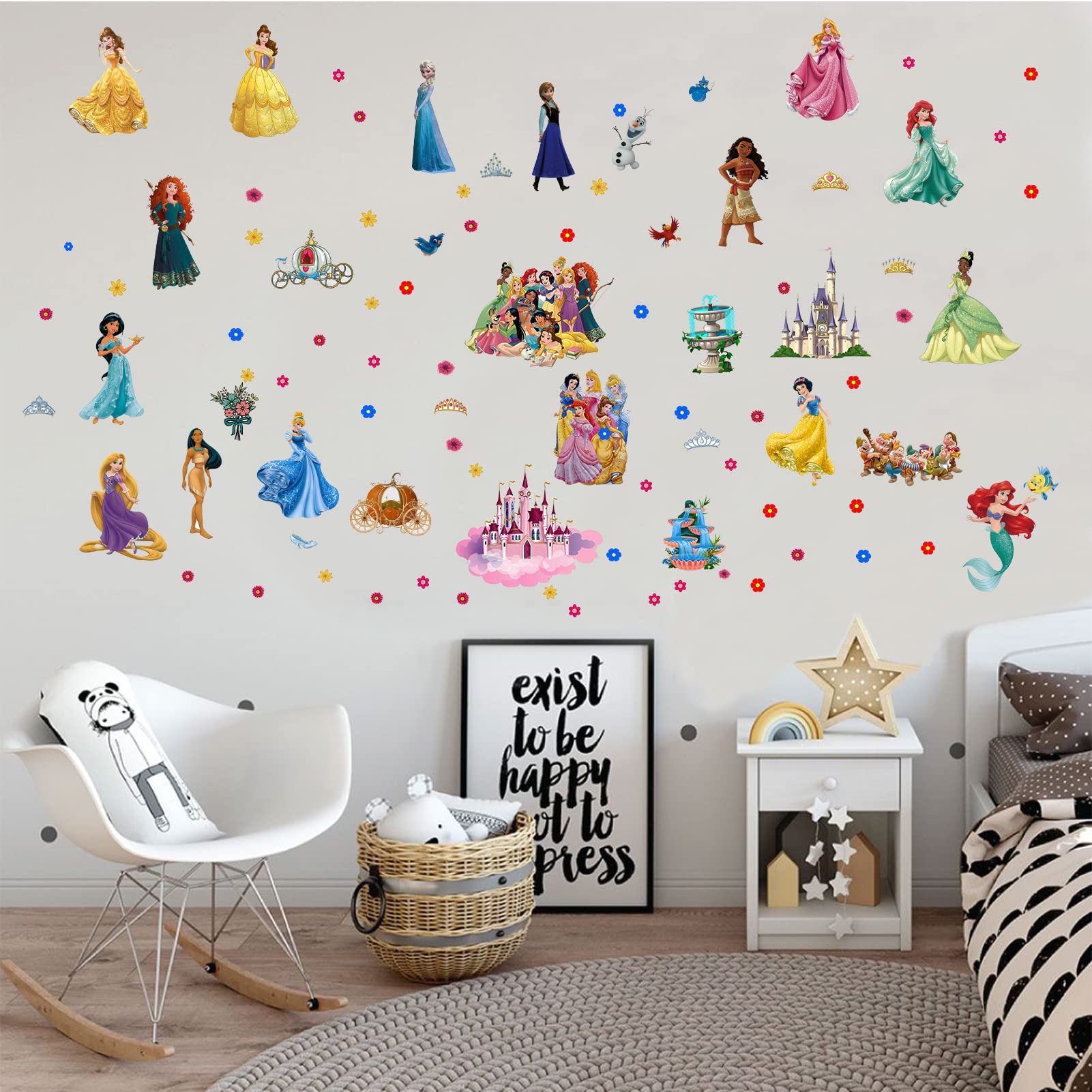 Wall Decals Stickers, Peel and Stick Cartoon Wall Decals Removable Wall Art Decor for Nursery Baby Children's Bedroom Wall Decorations