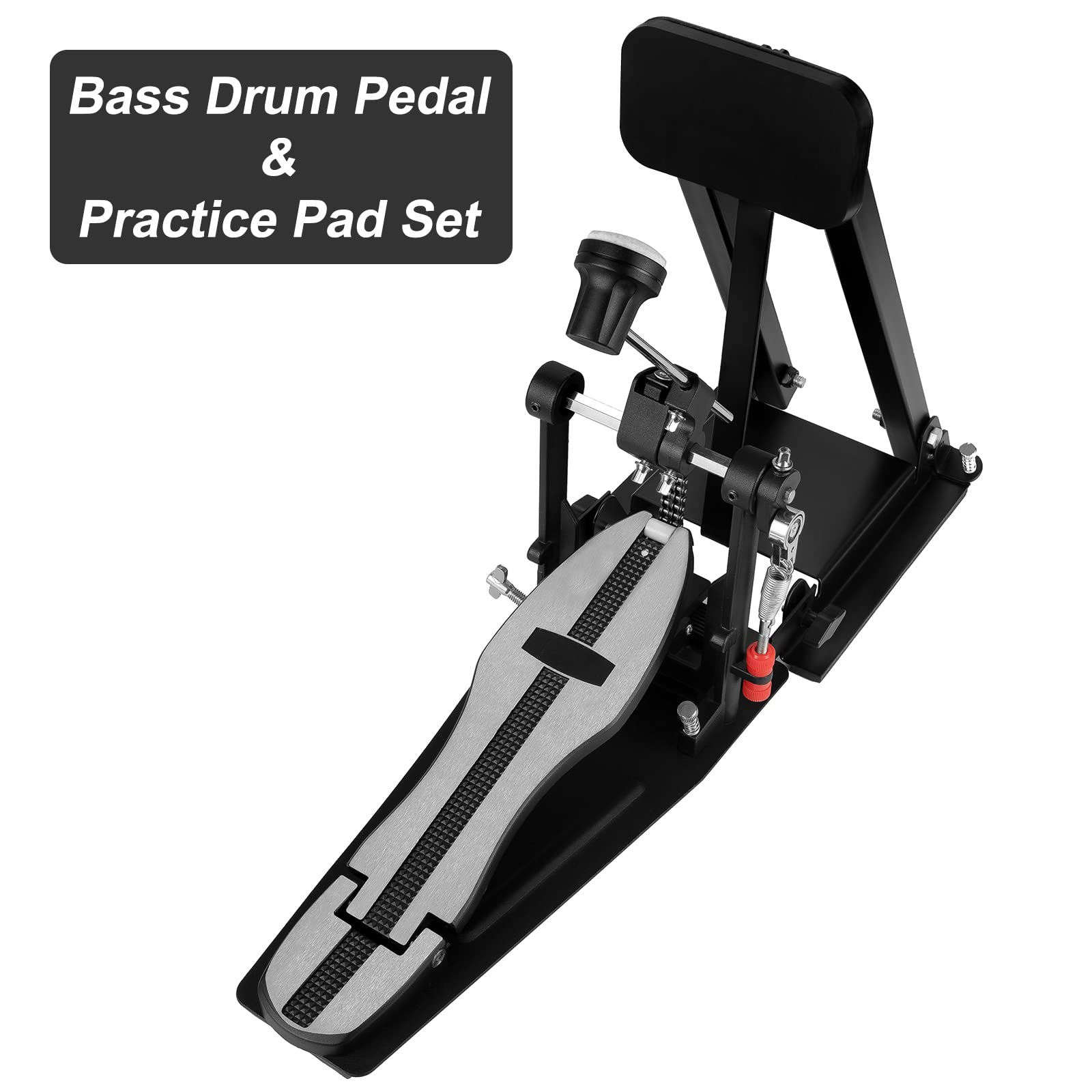 TENTOTEN Bass Drum Practice Pads, Folding Bass Pedal Practice Pad for Training - Real Feel High Density Rubber Rebound