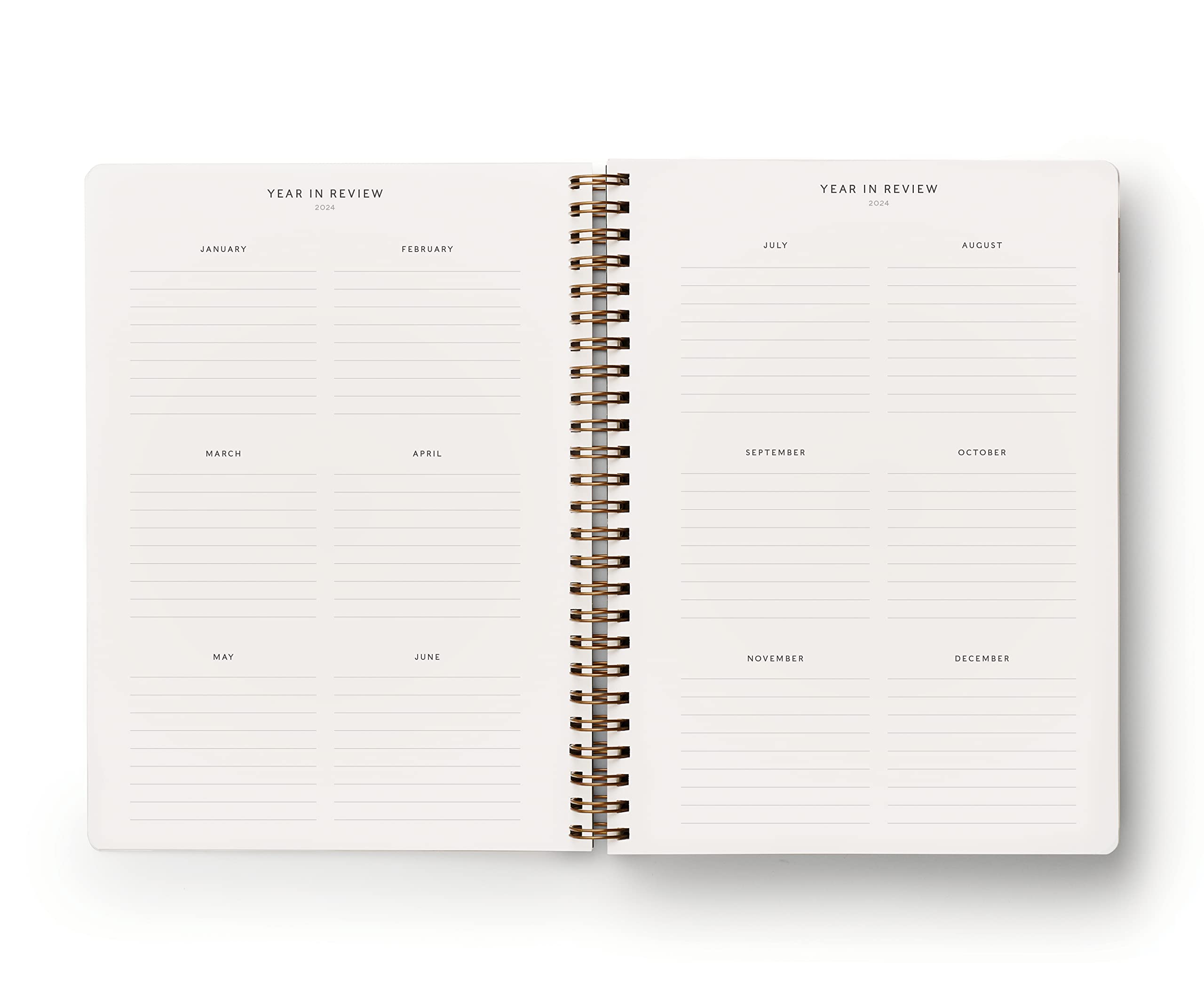 RIFLE PAPER CO. 2024 Flores 12-Month Softcover Spiral Planner - January-December, Sections for Monthly Views, Contacts, Celebrations, and Pockets for Storage