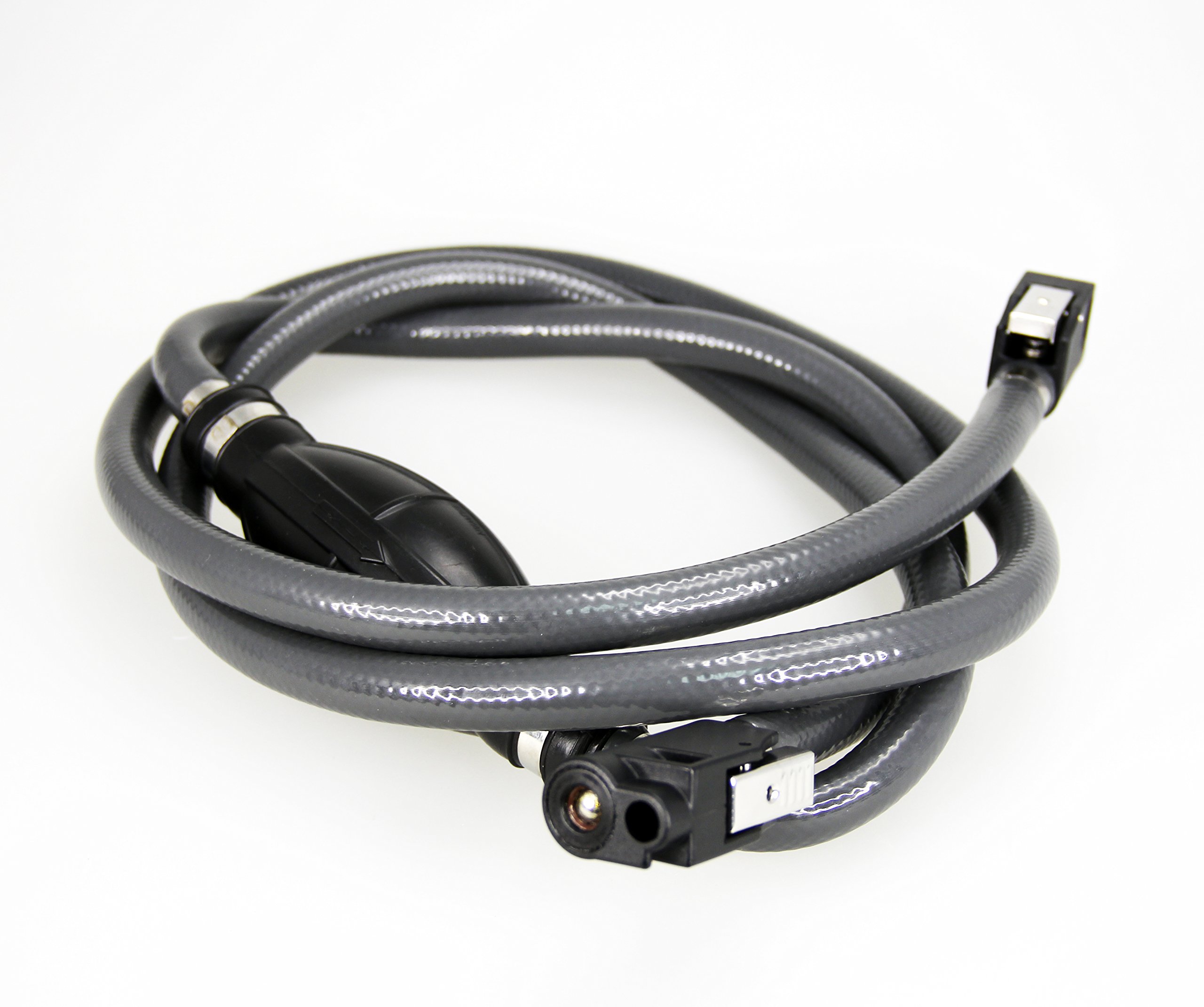 Pactrade Marine Grey Durable Fuel Line Assembly Hose Barbs Rubber Primer Bulb Lengthy 7 ft feet Resistant Material Cover Fuel Flow (3/8" Hose, Mercury Connectors)