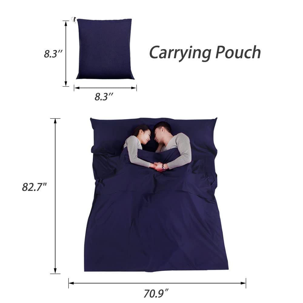 Sleeping Bag Liner, Portable Compact Sleeping Bag Sack, Travel and Camping Sheet with Zipper Lightweight for Hotel Hiking Backpacking