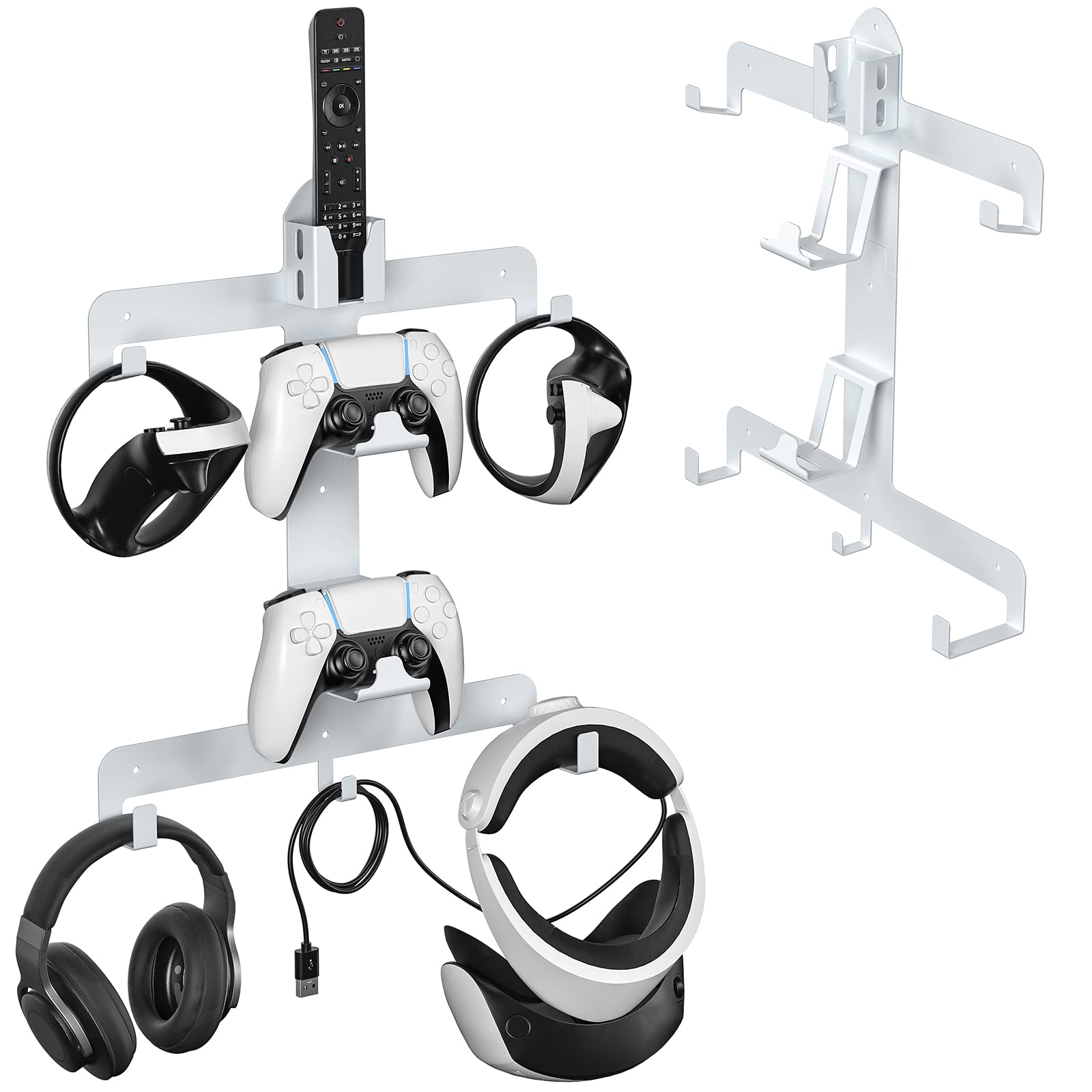 Wall Mount for Oculus Quest 2/3 Allnice Wall Mount Storage Stand for Oculus Quest 2/3 VR Headset,Sturdy Steel Wall Mount Bracket with Controller Holder & Headphone Hanger