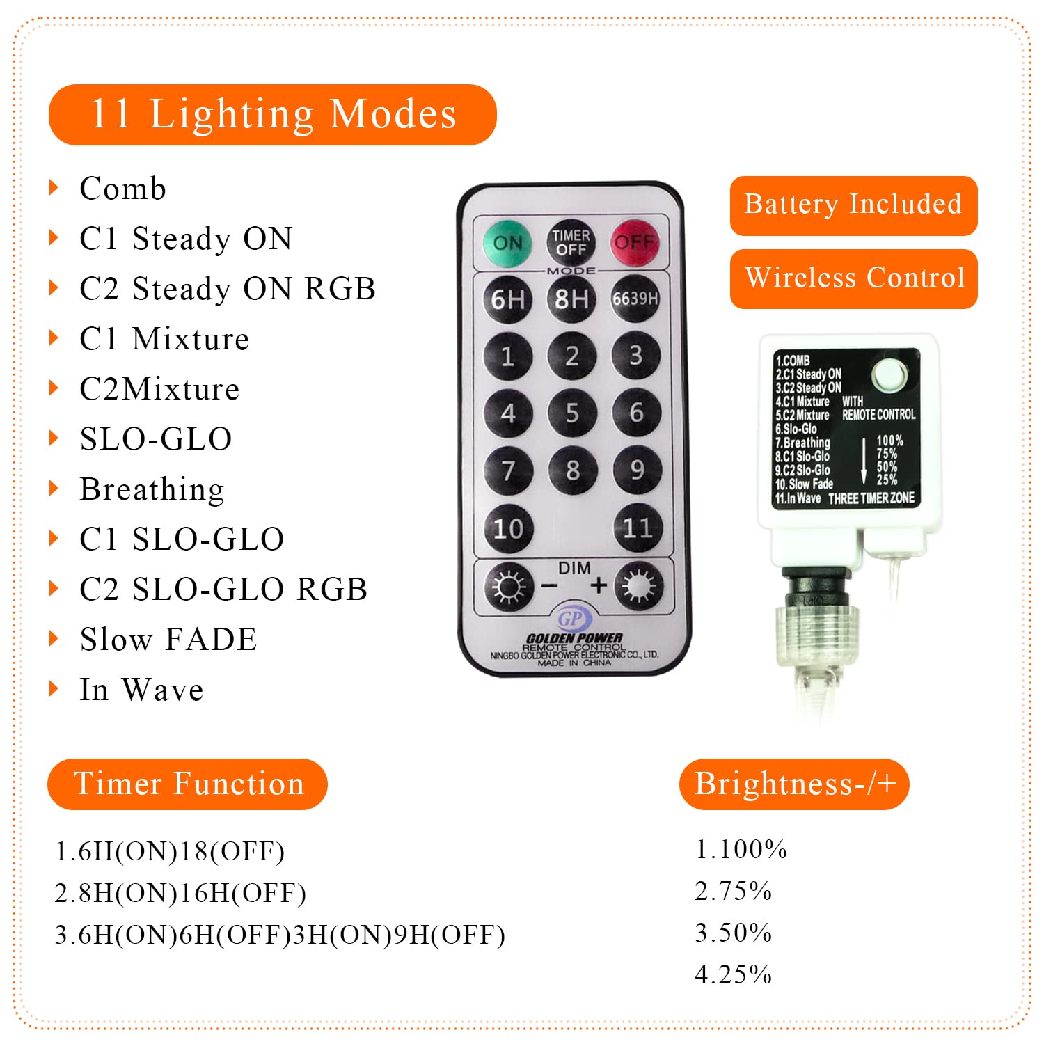 Outdoor String Lights, 105ft 300 LED Remote Control Fairy String Lights, Twinkle Lights with 8 Modes for Tree Wedding Party Patio Garden Birthday Holiday Decoration (White)