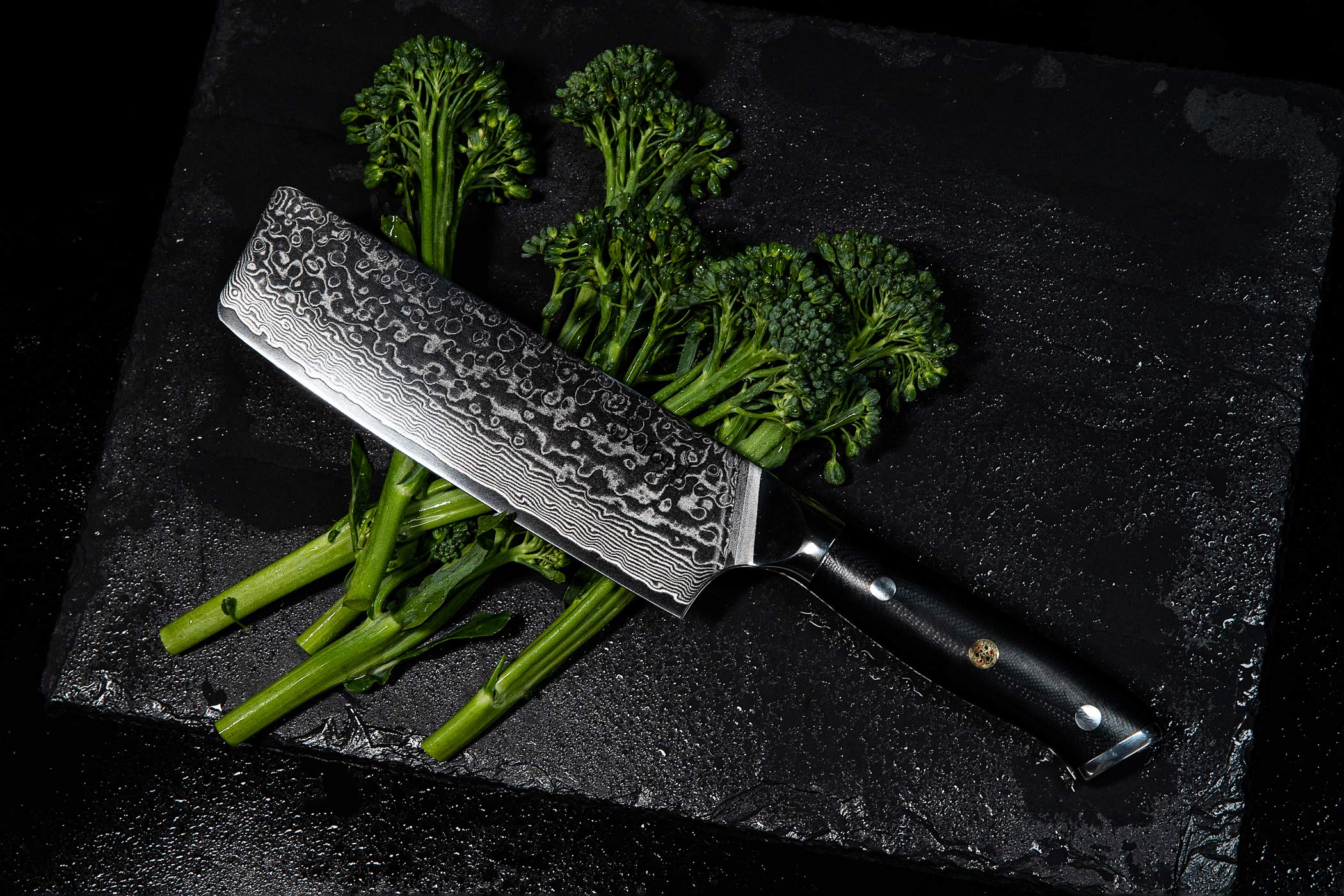 Oxford CHEF Nakiri Chef Knife 6.5 Inch - Damascus Japanese VG10 Super Steel 67 Layer High Carbon Stainless Steel