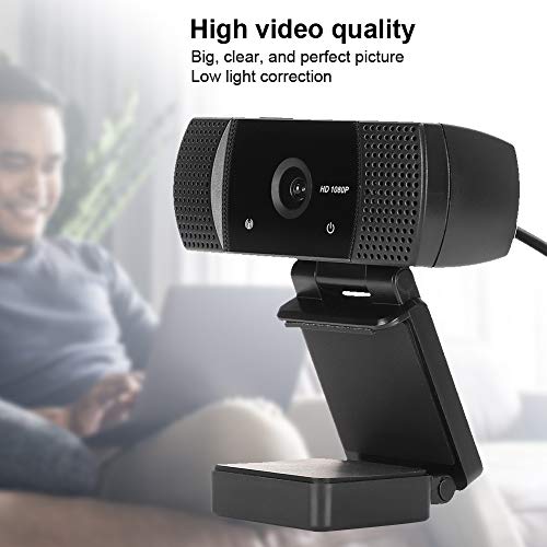 Zyyini Bindpo Mini Webcam with Stereo Microphone, USB2.0M HD 1080P Web Camera for PC Computer Laptop, Plug and Play, Streaming Webcam for SkypeZoomYouTubeWeChat (Black)