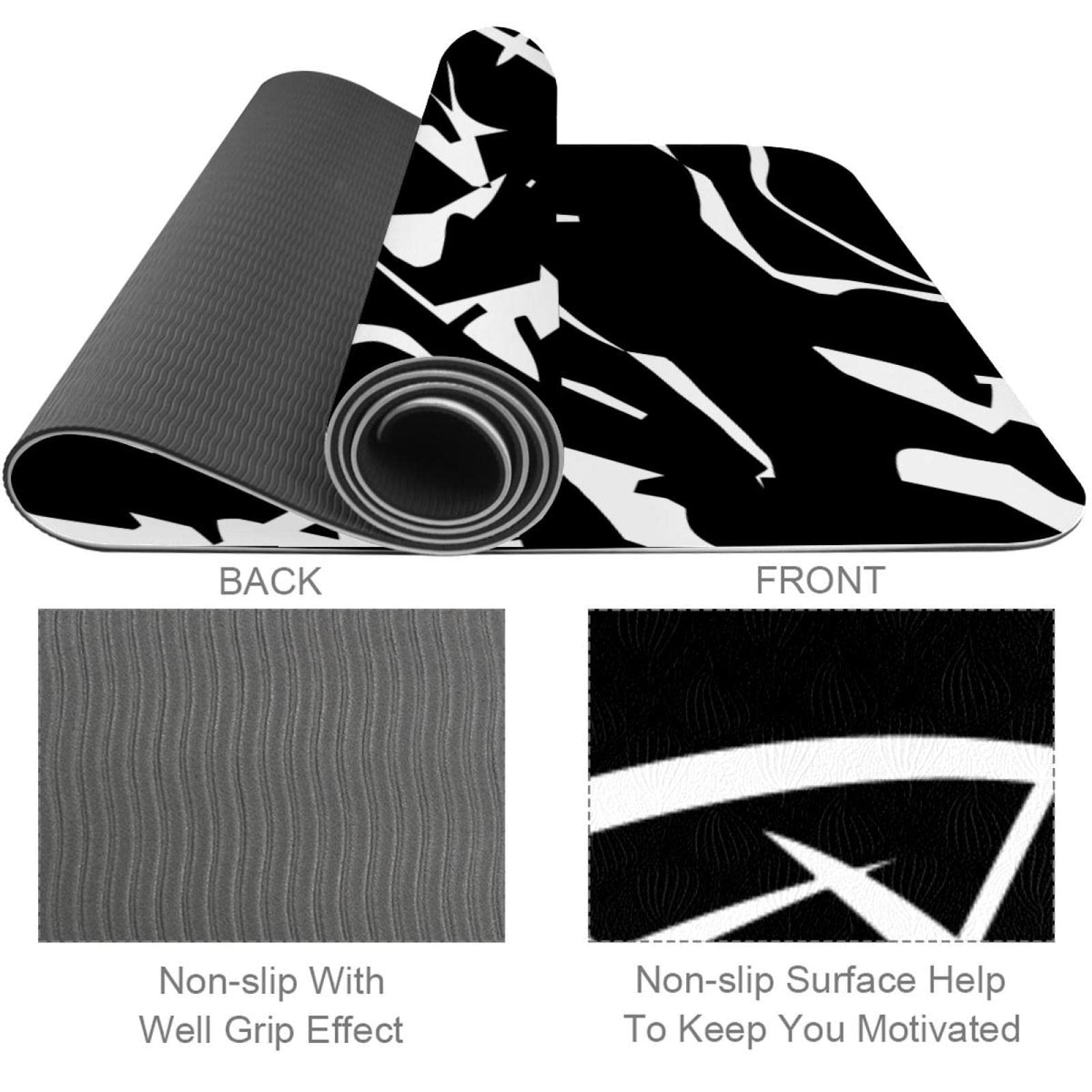 Yoga Mat, Yoga Mats for Home Workout, Workout Mat, Exercise Mats, Pilates Mat, Football Abstract