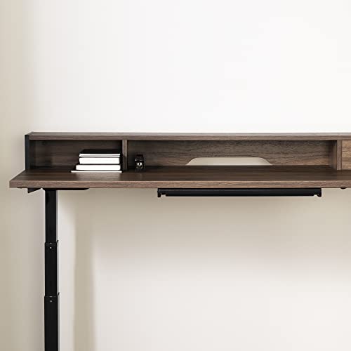 South Shore Majyta Adjustable Height Standing Desk with Built in Power Bar, Matte Black, Contemporary