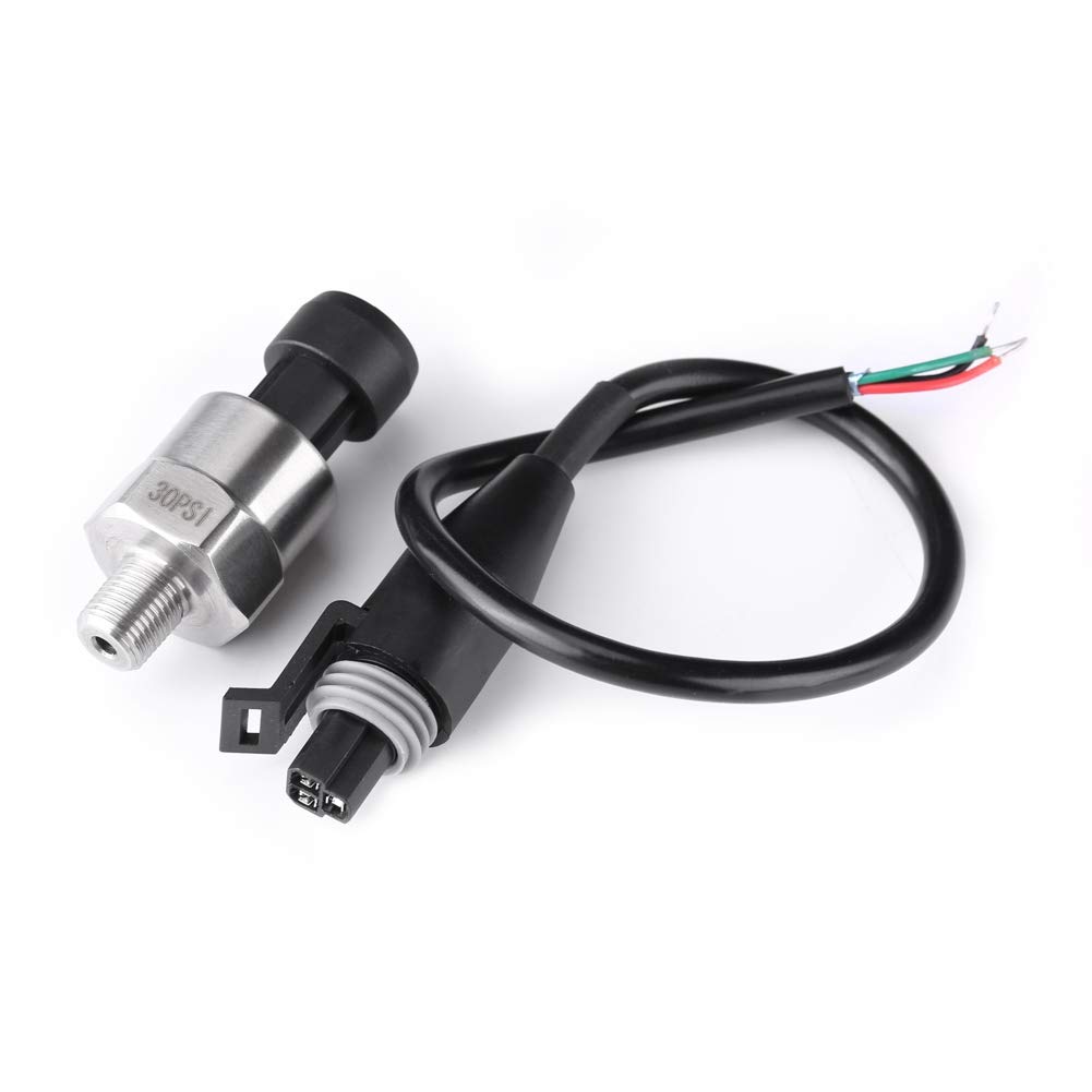 Pressure Transducer Sender Sensor, 30 100 150 200 300 500 psi 1/8NPT Thread Stainless Steel Compatible with Oil Fuel Air Water (100 psi)