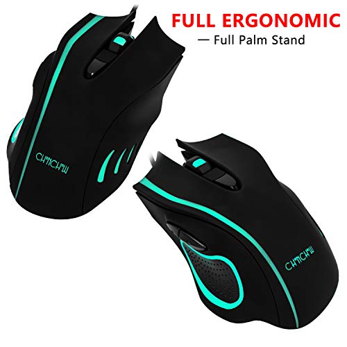 RGB Gaming Keyboard and Mouse Combo CHONCHOW 991b Rainbow Led Backlit 7 Colors Office Ergonomic Keyboard with Mice 4800 DPI Adjustable competible with Ps4/Ps3 Windows 7/8/10 Mac PC
