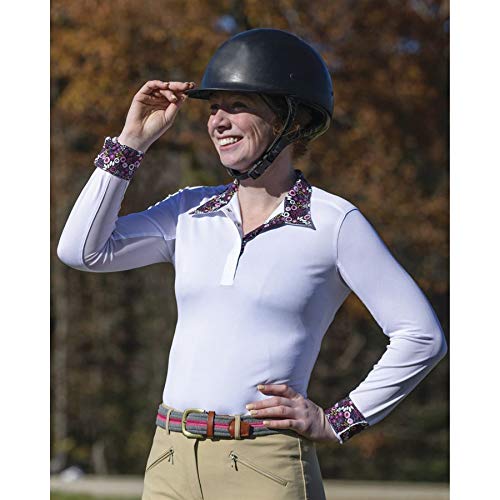 Shires Ladies Equestrian Style Shirt Navy/White X-Large
