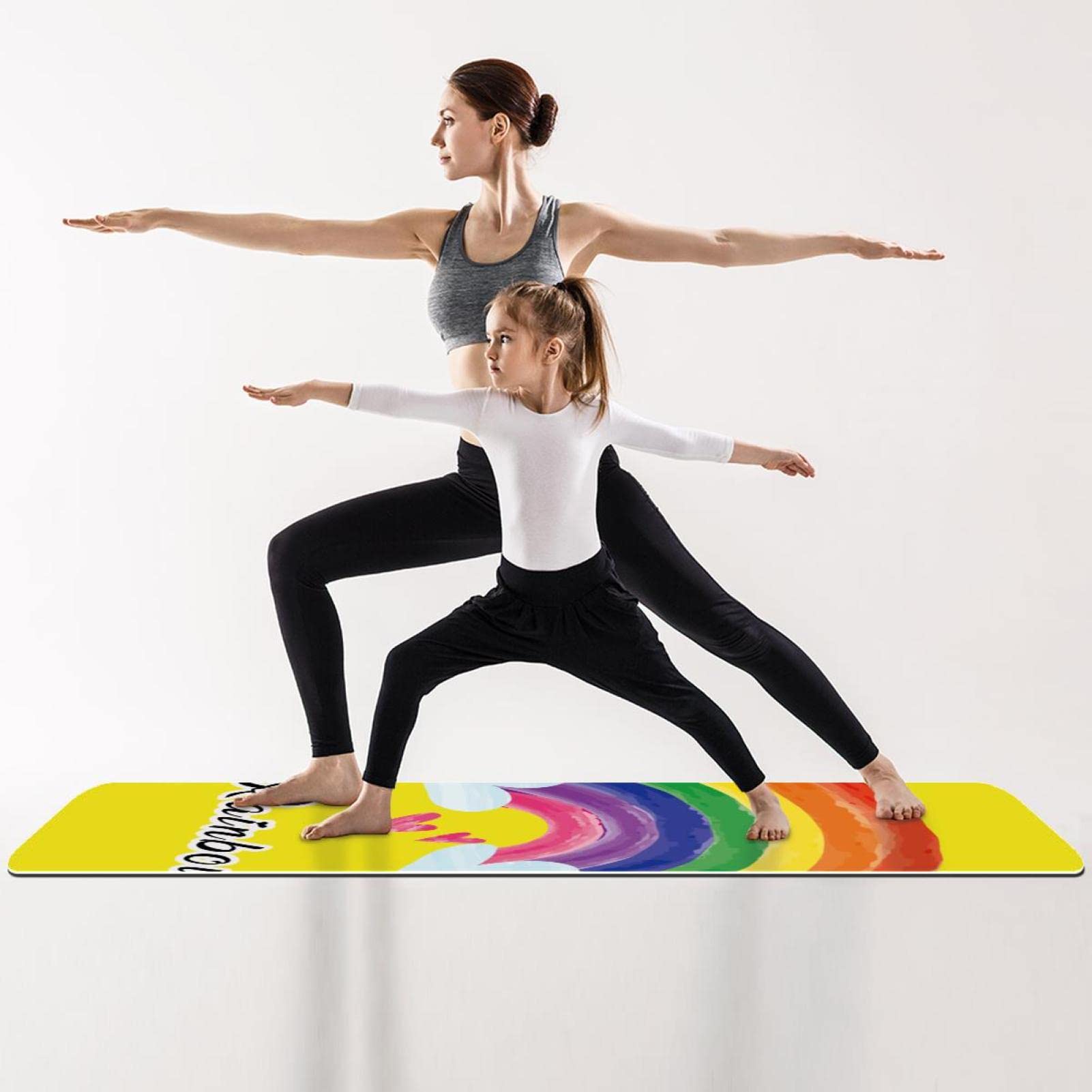 Yoga Mat, Yoga Mats for Home Workout, Workout Mat, Exercise Mats, Pilates Mat, Rainbow
