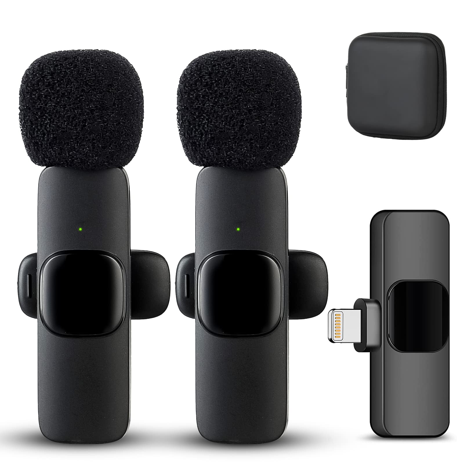 Valleycomfy Wireless Lavalier Lapel Microphone - Professional Video Recording Lav Mic, 2 Clip-on Wireless Microphones for YouTube Interview Vlog Livestream, Podcast & TikTok