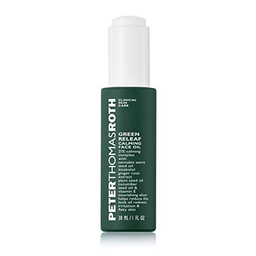 Peter Thomas Roth | Green Releaf Calming Face Oil | Facial Elixir with Hemp-Derived Cannabis Sativa Seed Oil, Helps Relieve the Look of Inflammation