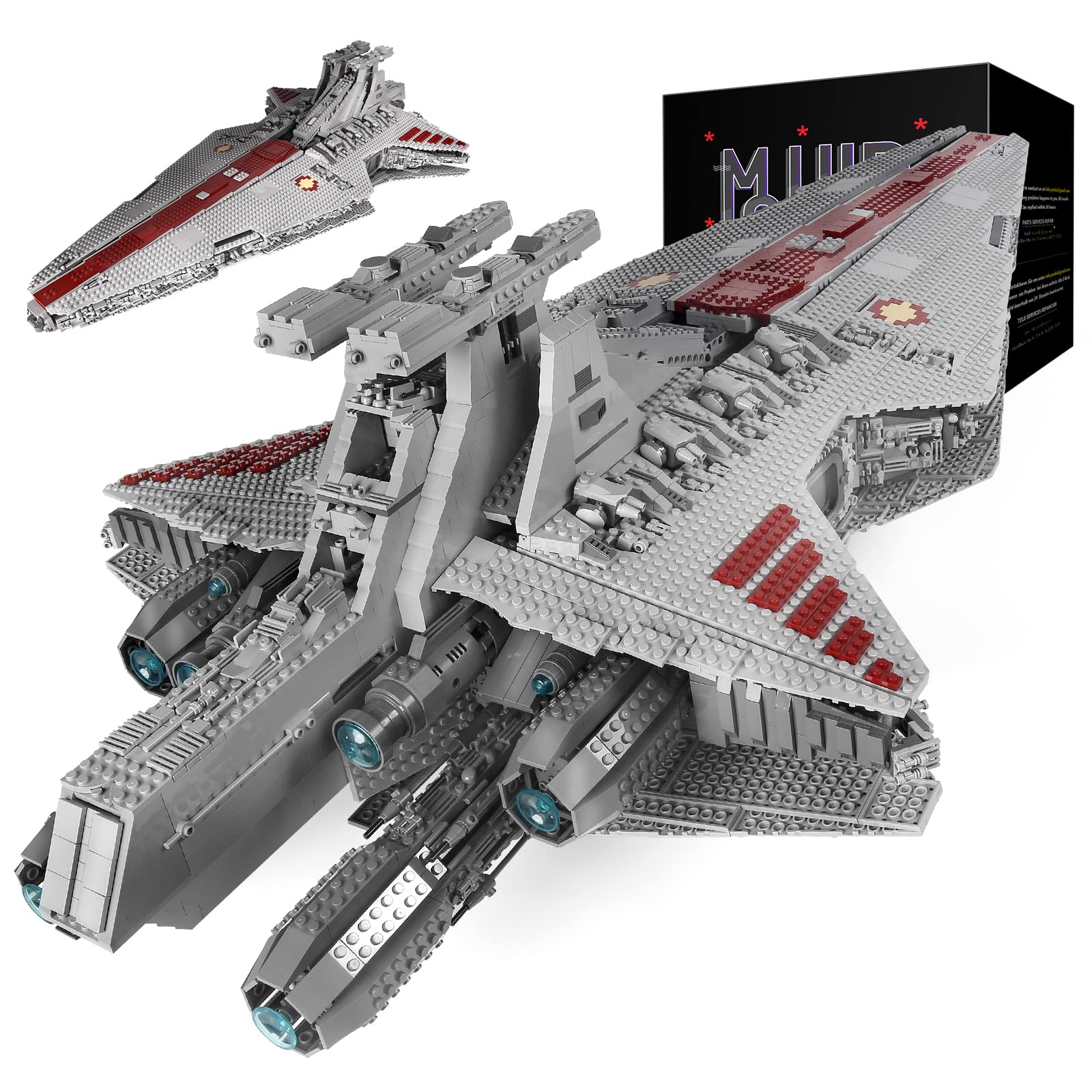 WLOXBKF MOC Venator-Class Republic Attack Cruiser Spaceship Model Building Kits, 6685+Pcs Star Plan Toys UCS Collectible Set for Adults, STEM Projects Educational Birthday Gifts Blocks (21005)