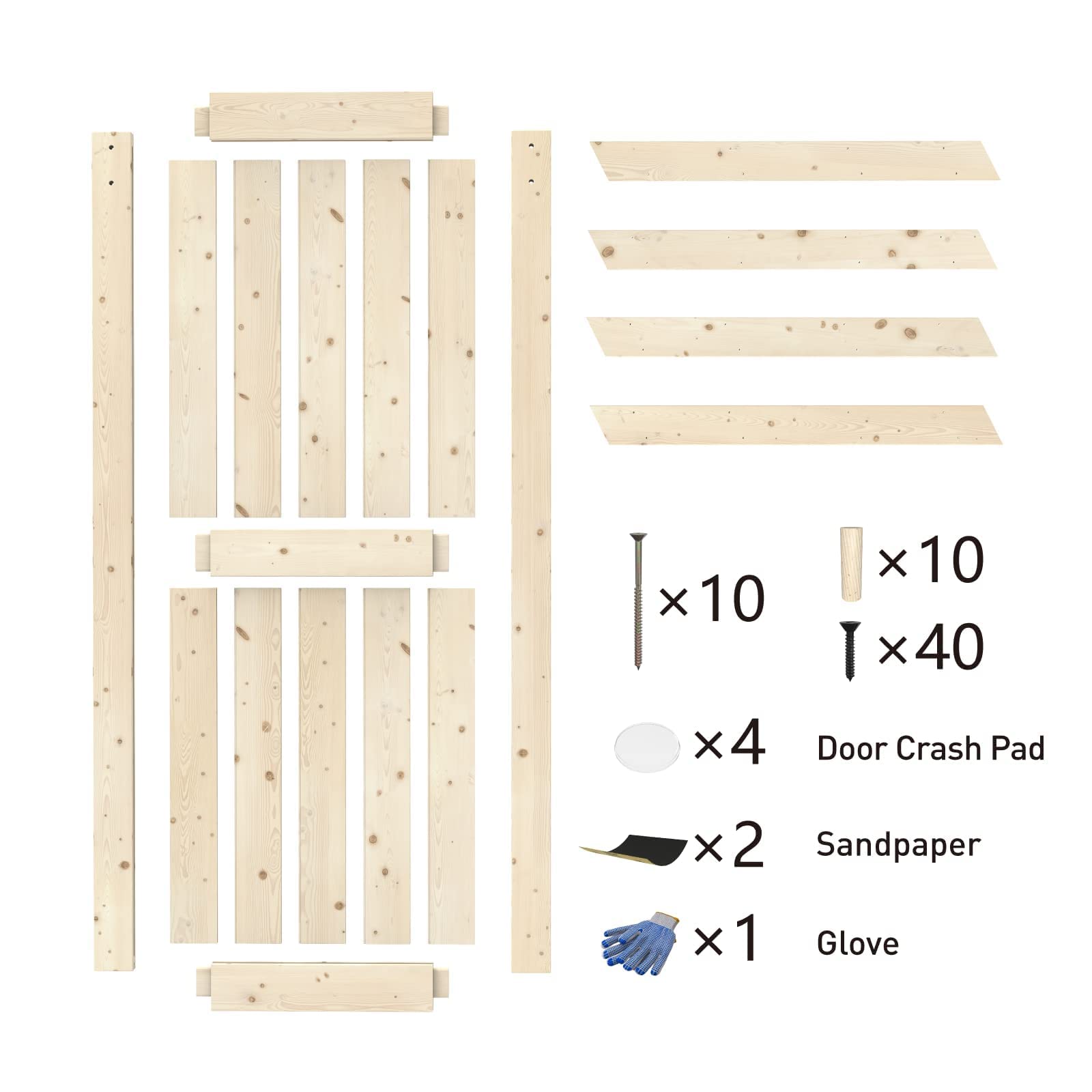 WINSOON 36in x 84 in Sliding Barn Door Interior Paneled Slab with 1 PC sliding barn door handle, DIY Unfinished Barn Doors Solid Spruce Wood, K Frame Planks, Pre-Drilled, Bottom Grooved