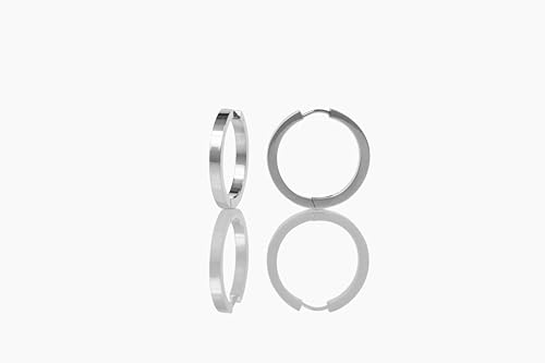 Tini Lux | Hypoallergenic Earrings | Square City Hoop | Silver | Titanium Silver Hoop Earrings | Silver Hoops for Women, Sensitive Ears, Trendy Womens Earring Set