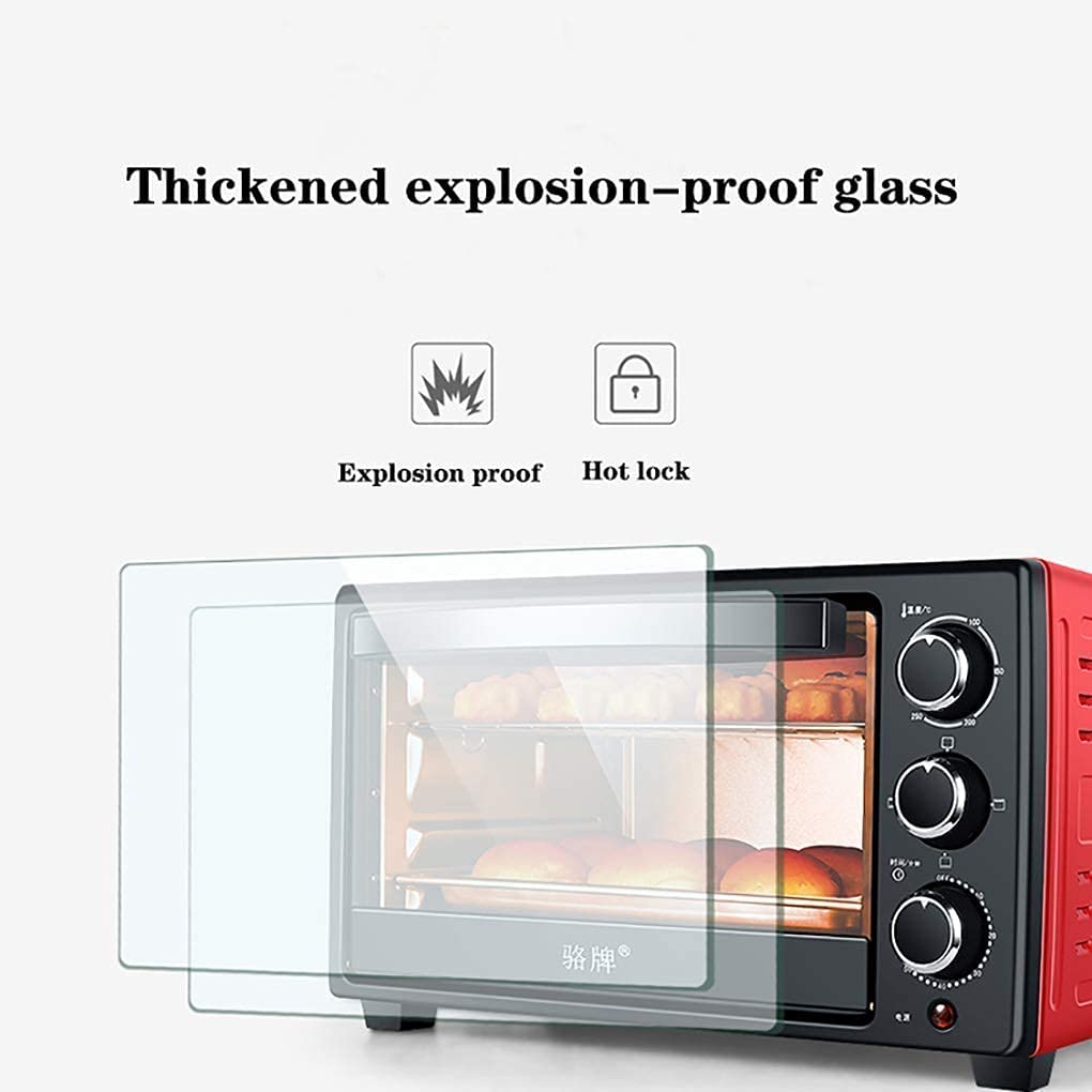 Mini Oven 23 L,Electric Oven 1300 W Adjustable Temperature 70-250 ℃ and 60 Minutes Timer with 3 Heating Functions for Baking Cooking Grill (Pink)