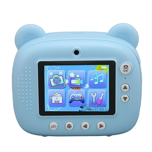 Print Camera, 2.4in IPS Screen Inbuilt Speaker Kids Camera Dual 24MP Camera 1050mAh Battery for Family