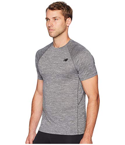New Balance Men's Tenacity Short Sleeve, Heather Charcoal , X-Large