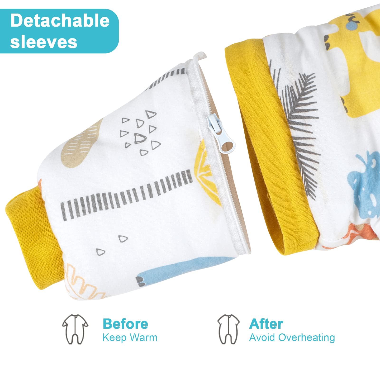 MooMoo Baby Sleep Sack Baby Sleeping Bag with Feet Winter Toddler Wearable Blanket with Legs Thicken 2.5 Tog Boy 12M-6T