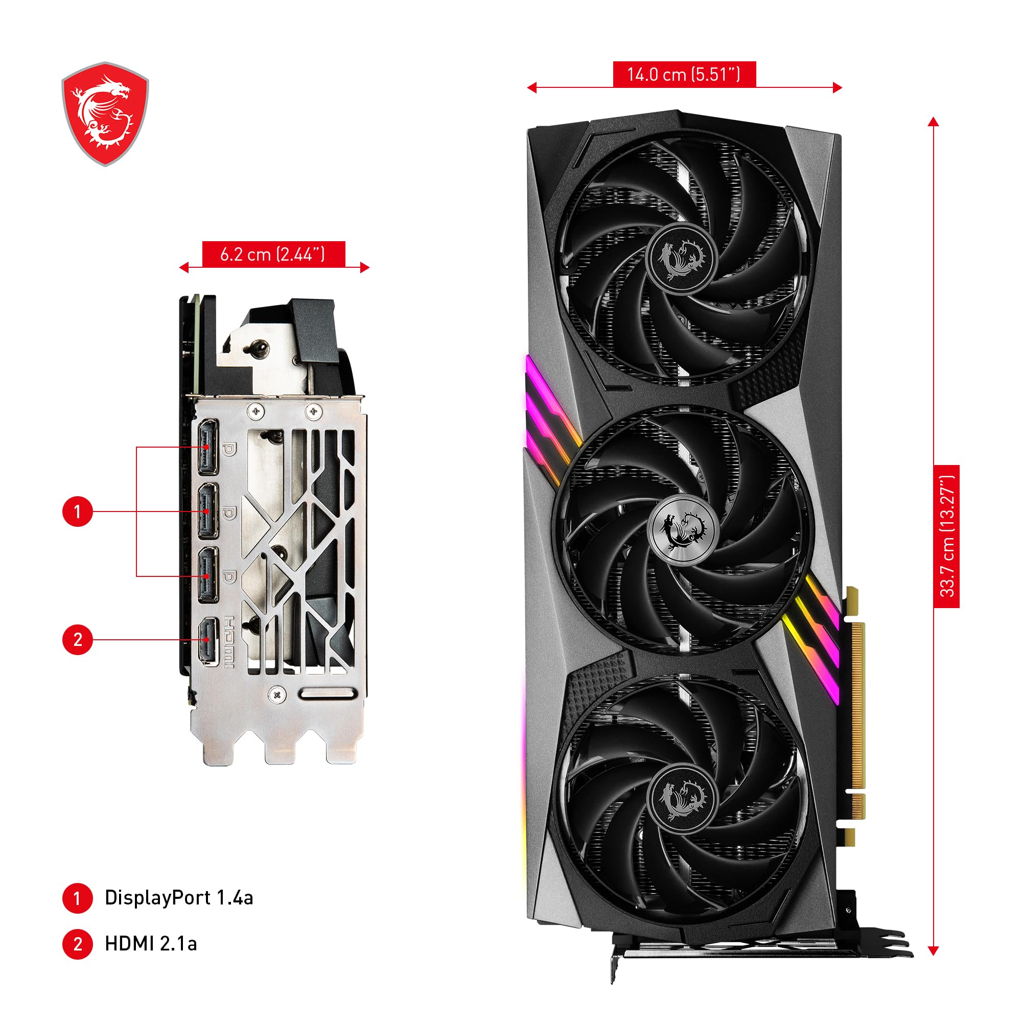 MSI GeForce RTX 4070 Ti GAMING X TRIO 12G Gaming Graphics Card - 12GB GDDR6X, 2760 MHz, PCI Express Gen 4, 192-bit, 3X DP v 1.4a, HDMI 2.1a (Supports 4K & 8K HDR)