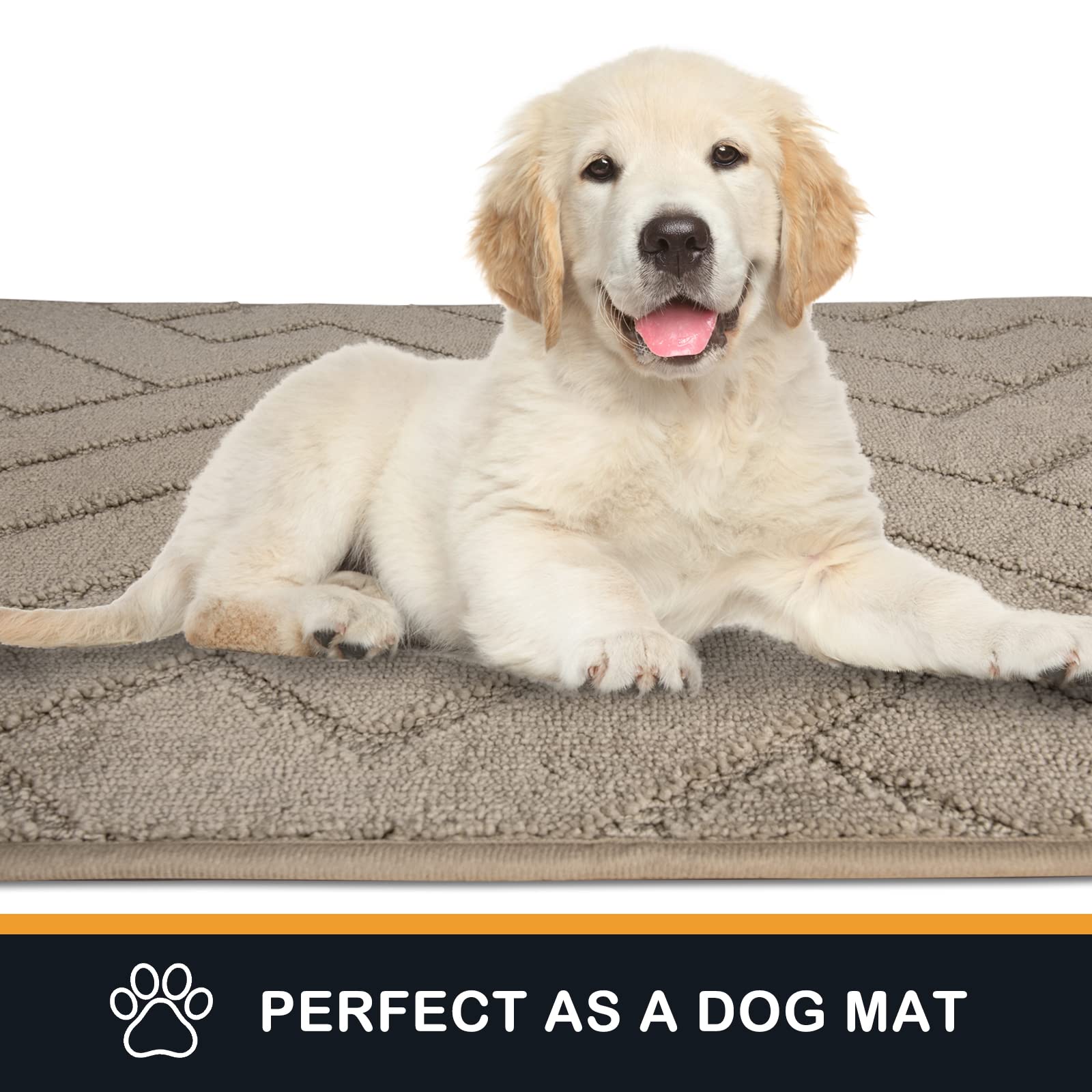 PURRUGS 20"x31.5" Non-Slip Washable Door Mat, Super Absorbent Entry Rug for Muddy Shoes & Wet Paws