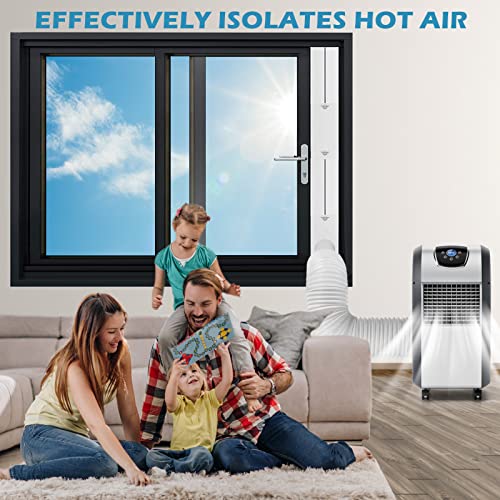 Vquand Portable AC Window Kit, AC Window Seal Max Adjustable Length 61" for Vertical & Horizontal Sliding Window,Window Vent Kit for 5.1"&5.9" Exhaust Hose