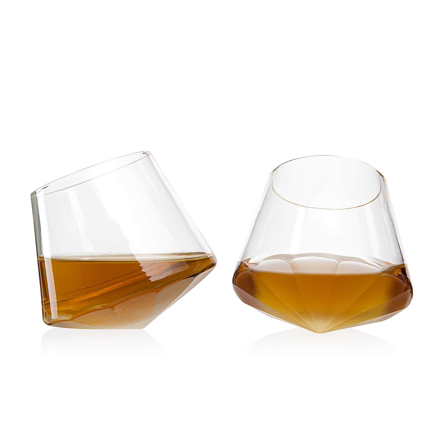 The Wine Savant Diamond Whiskey Decanter l With 2 Diamond Glasses Decanter Set, Diamond Wine Glass Holding Base With 2 Diamond Glasses Liquor, Scotch, Rum, Bourbon, Vodka, Tequila