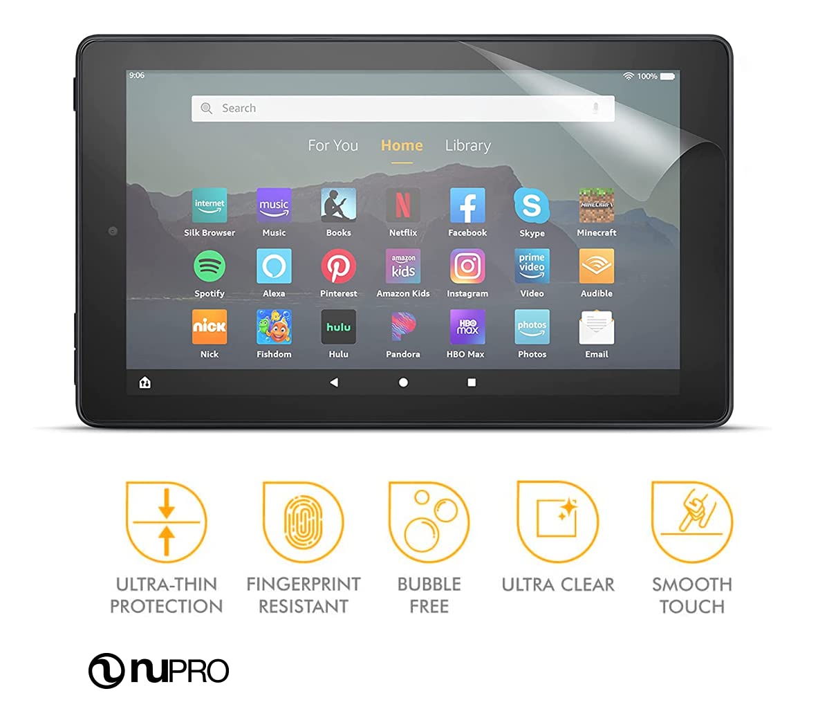 NuPro Clear Screen Protector for Amazon Fire 7 Tablet (9th Generation - 2019 release) (2-Pack)