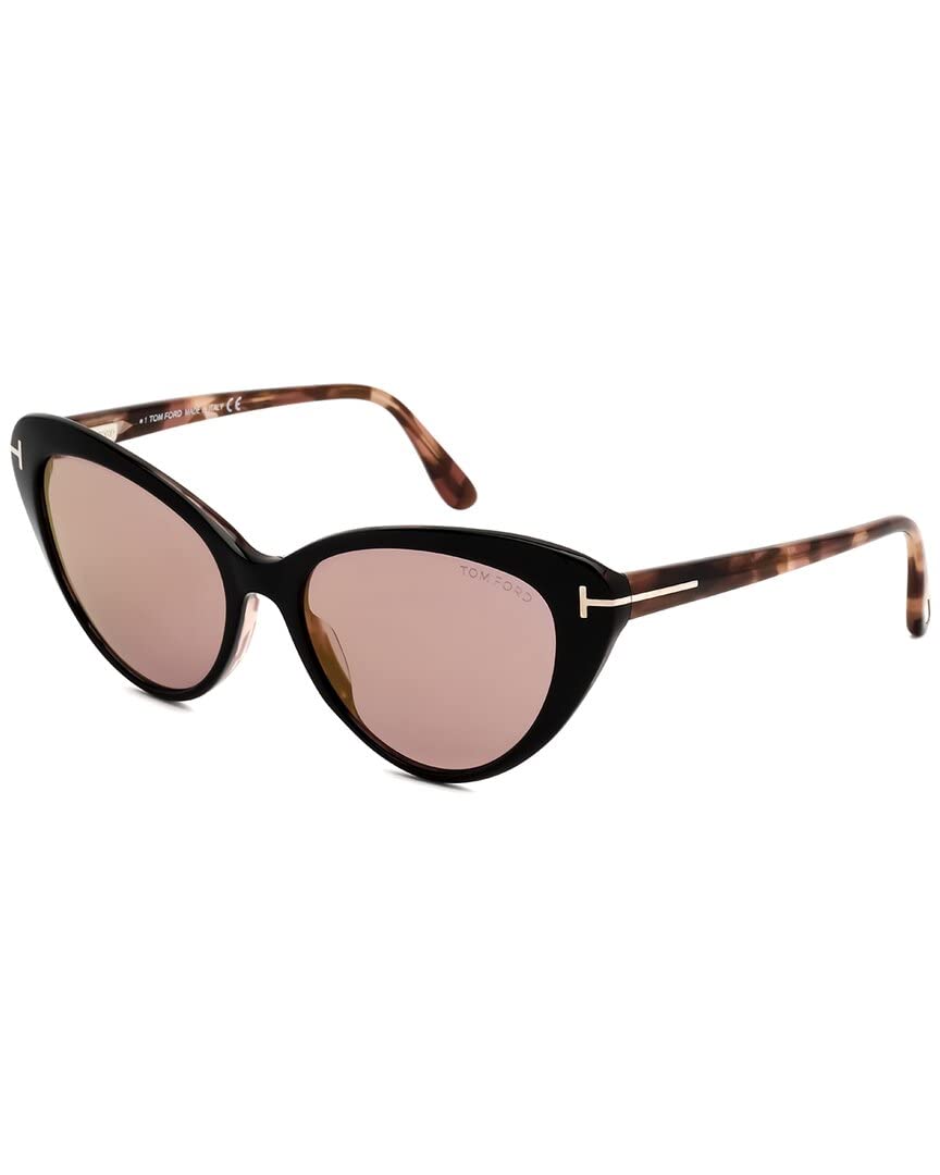 Tom Ford Cateye Sunglasses TF869 Harlow 05Z Black/Rose Havana 56mm FT0869