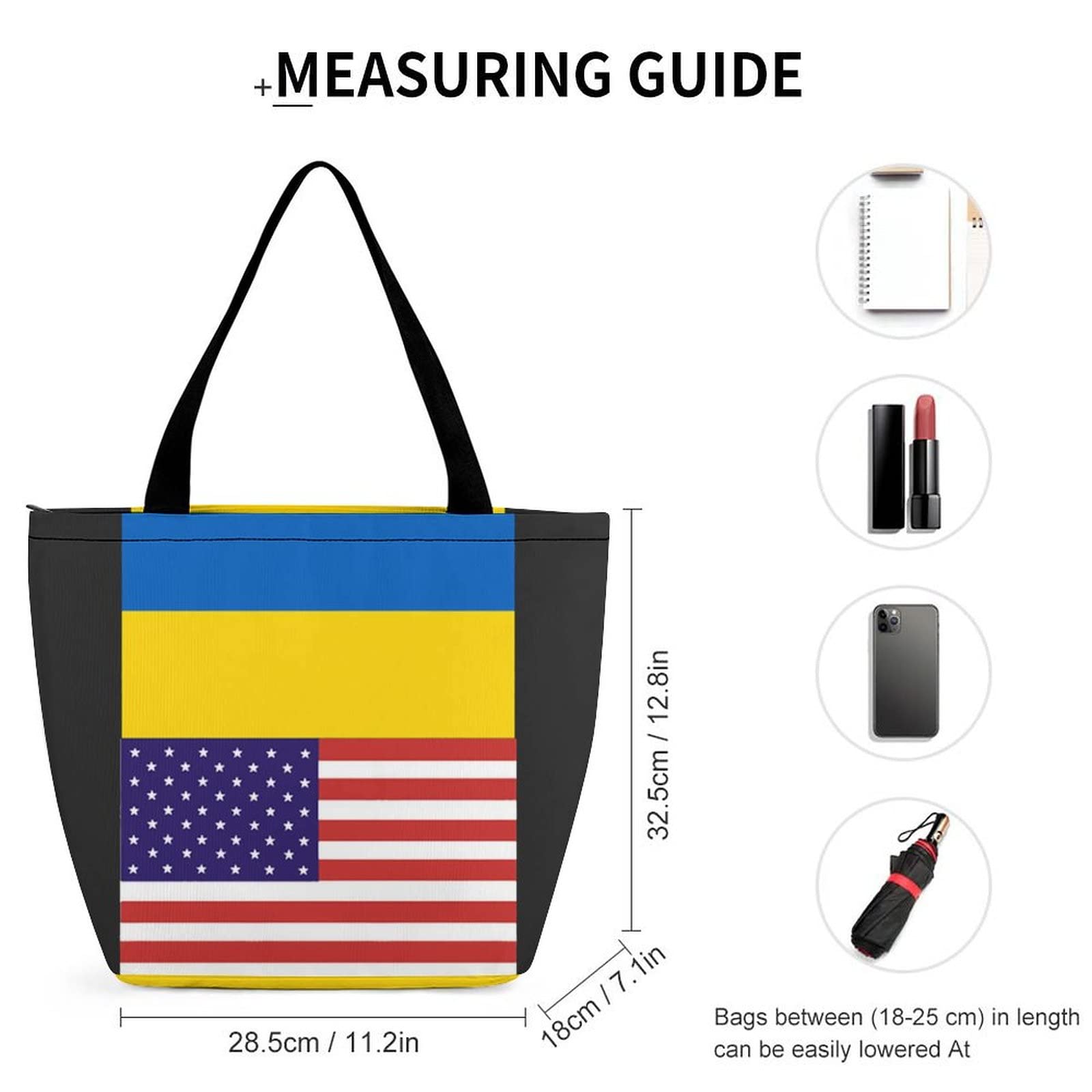 Wangsxing Handbag Women Ukrainian Flag Shopping Tote Shoulder Bag