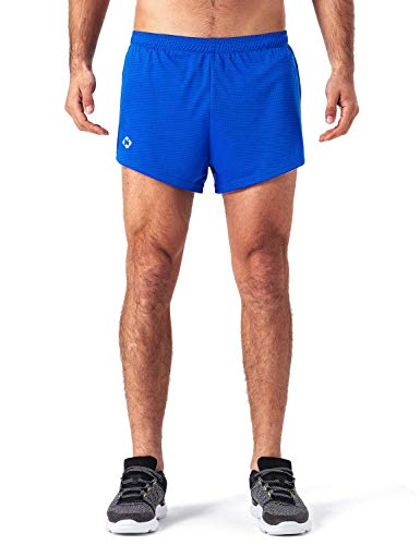 NAVISKIN Men's 3" Quick Dry Workout Running Shorts Training Pace Shorts Blue Size M